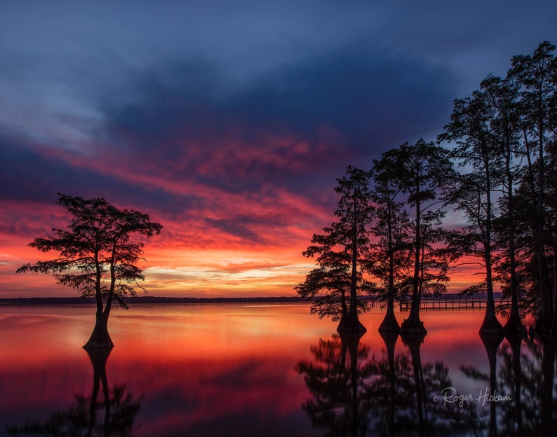 Red Sky Sunrise at Reelfoot Lake - Etsy