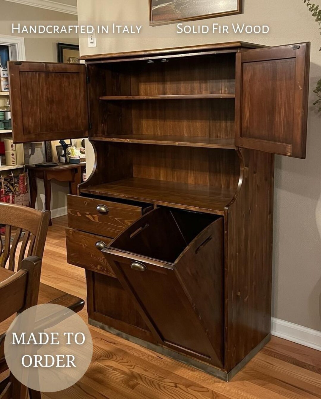 Handmade Tuscan Sideboard Rustic Wood Hutch – Italian Artisan Furniture ...