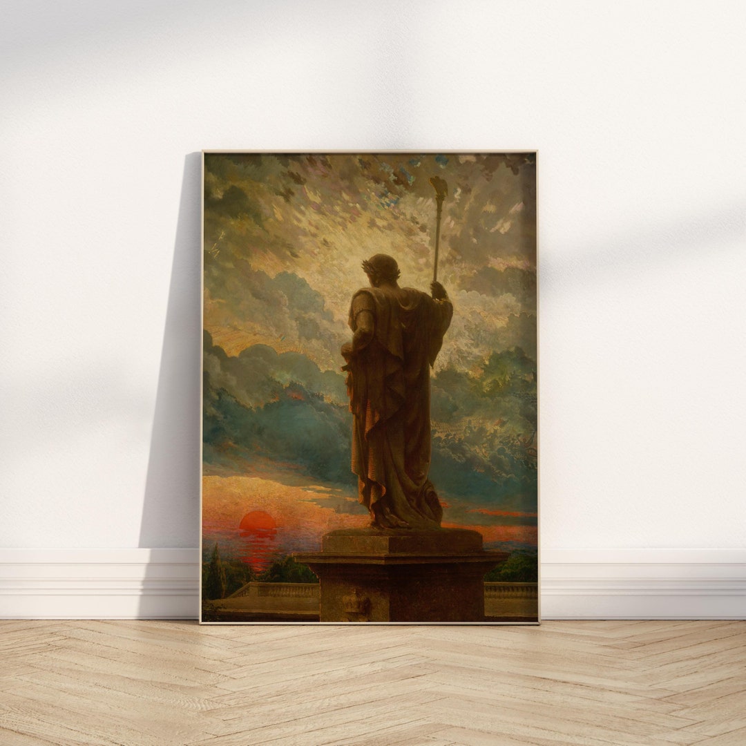 Allegory, Empereur, Monument, Greek Statue Wall Art, Oil on Canvas ...