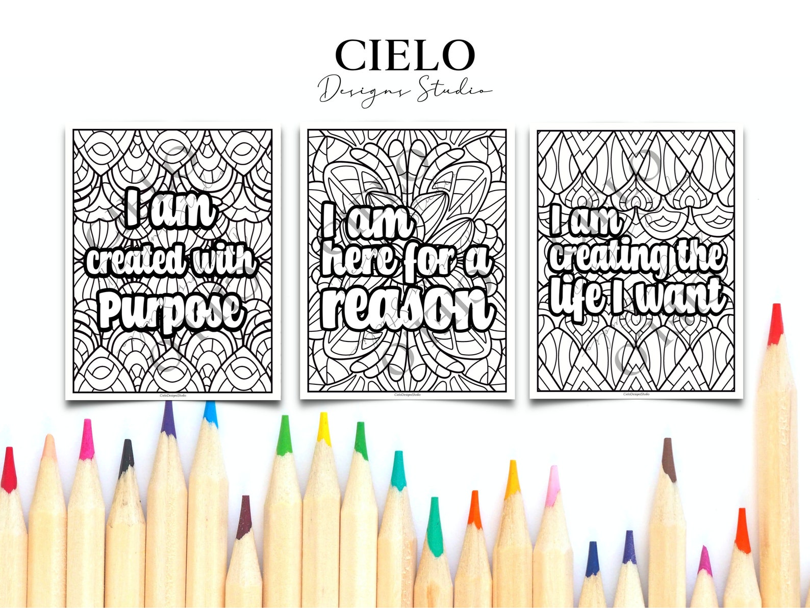 Printable Motivational Coloring Pages | 10 Positive Affirmations ...