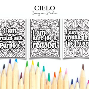 Printable Motivational Coloring Pages | 10 Positive Affirmations ...