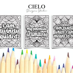 Printable Motivational Coloring Pages | 10 Positive Affirmations ...