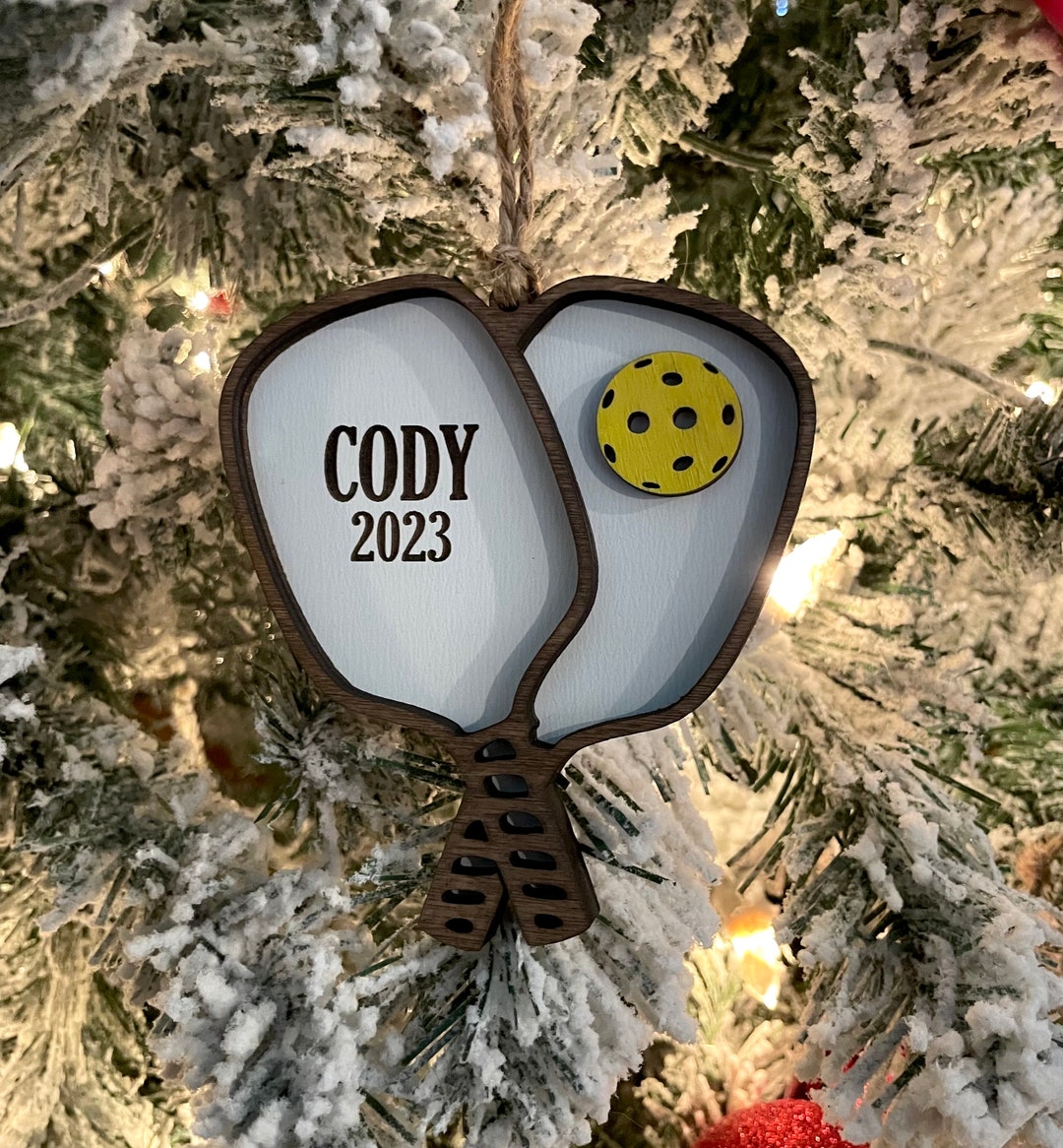 Pickleball Ornament Sports Christmas Tree Bulb Xmas Pickleball Paddle ...