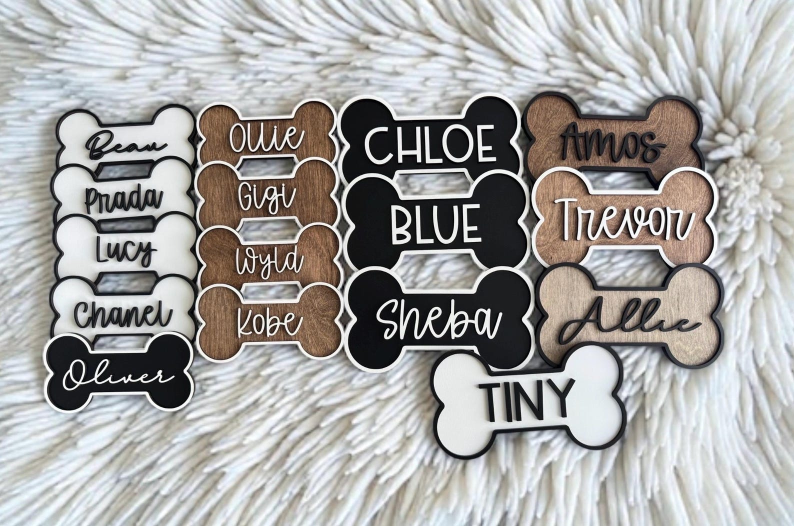 Personalized Dog Bone Name Sign, Wooden Dog Name Tag, Dog Kennel and ...