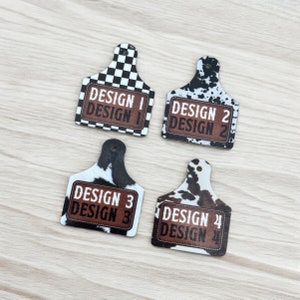 Cow Tag Personalized Keychain, Western Custom Keyring, Faux Cow Print ...
