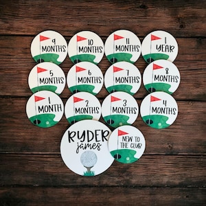 Golf Themed Milestones for Baby, Milestone Discs for Baby, Golf Monthly ...