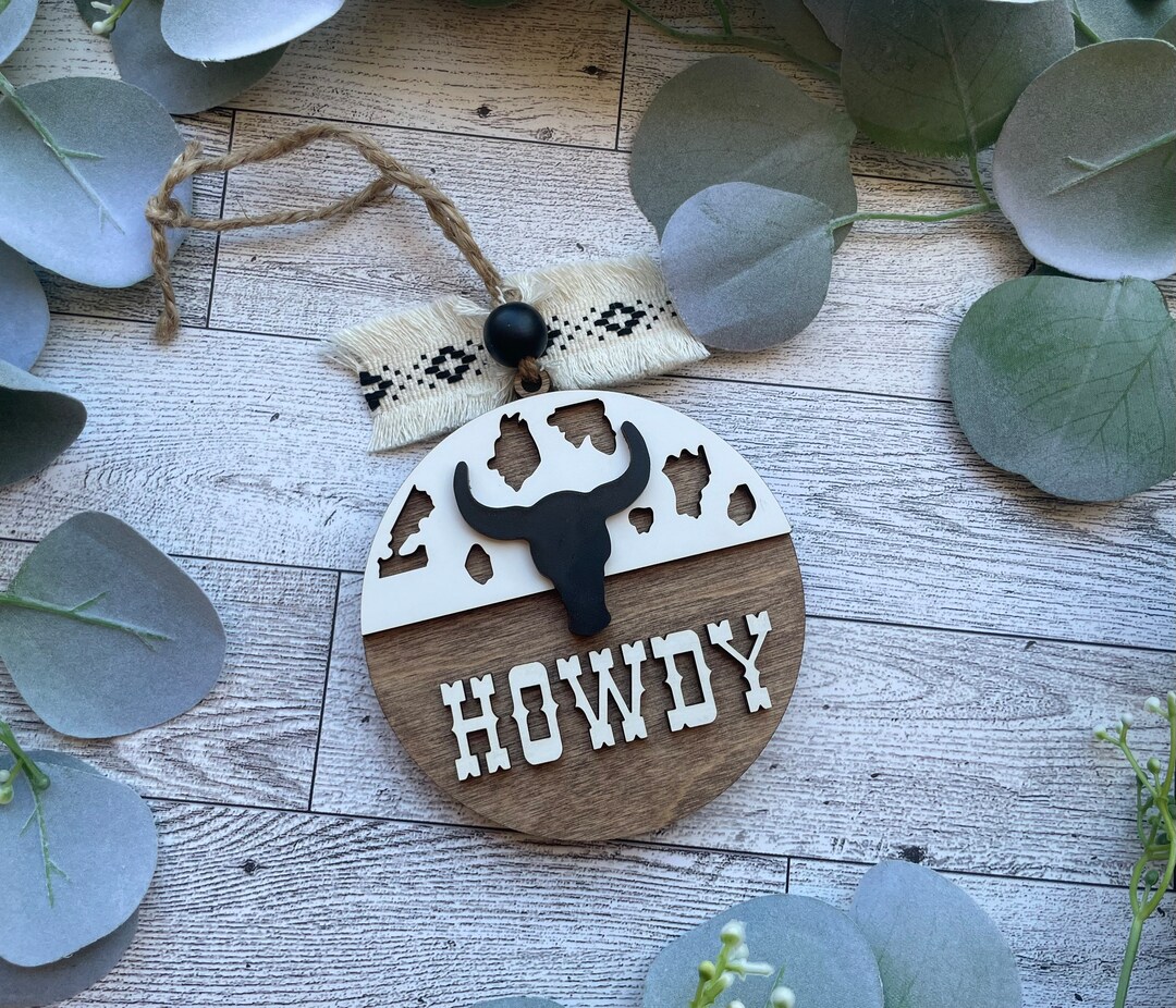 Howdy Car Charm - Western Car Charm - Rear View Mirror Charm - Cowgirl ...