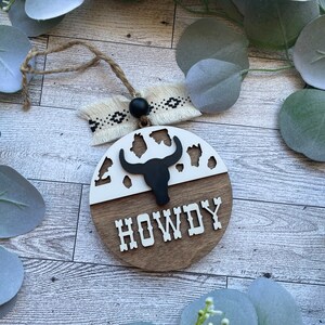 Howdy Car Charm - Western Car Charm - Rear View Mirror Charm - Cowgirl ...