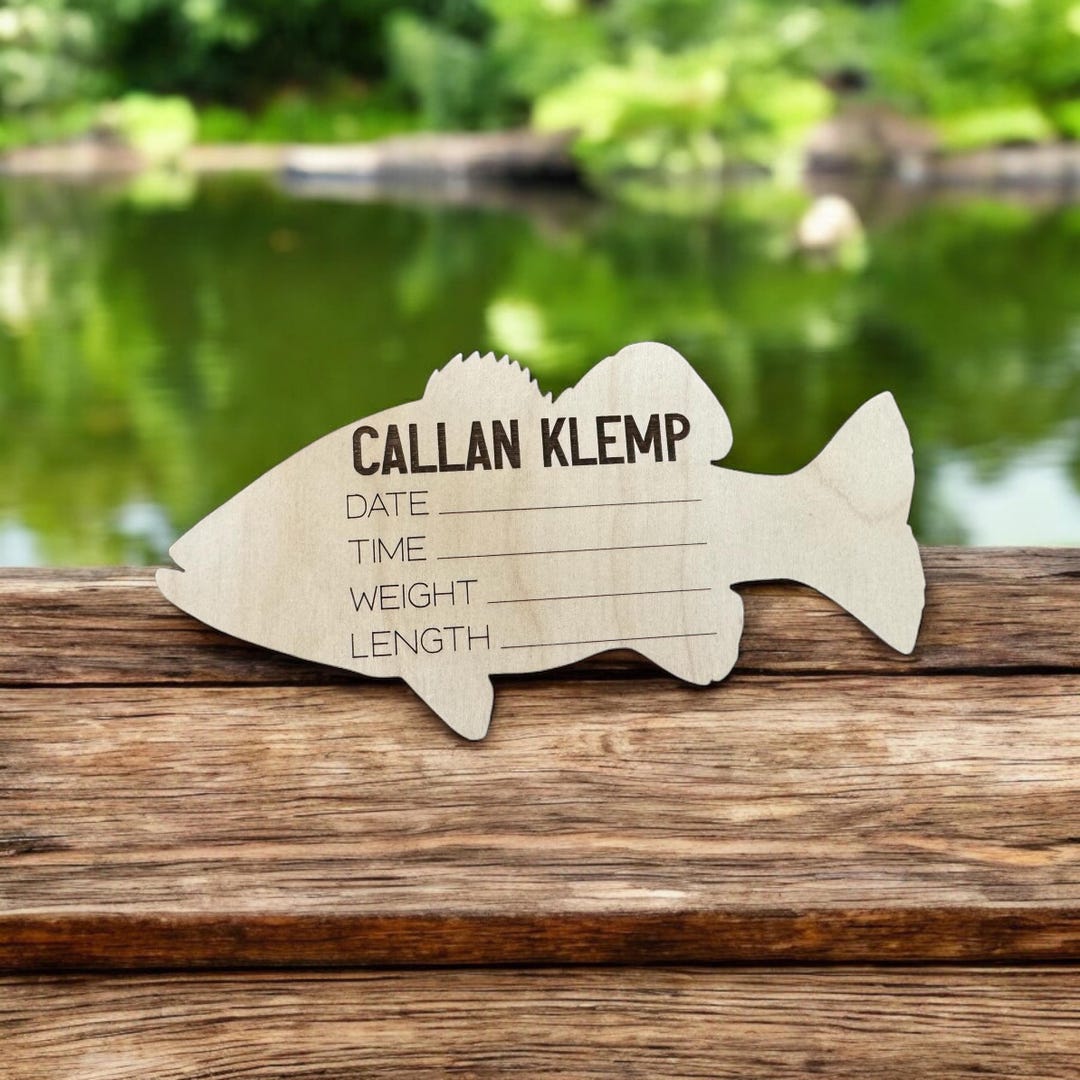 Fish Birth Stats Sign, Baby Name Announcement Sign With Birth Stats ...
