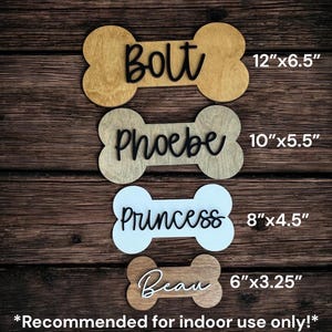 Personalized Dog Bone Name Sign, Wooden Dog Name Tag, Dog Kennel and ...