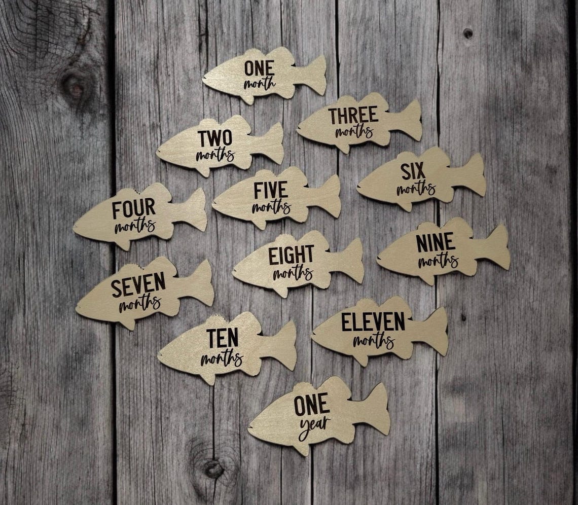 Fish Milestones, Fishing Baby Announcement, Newborn Milestones ...