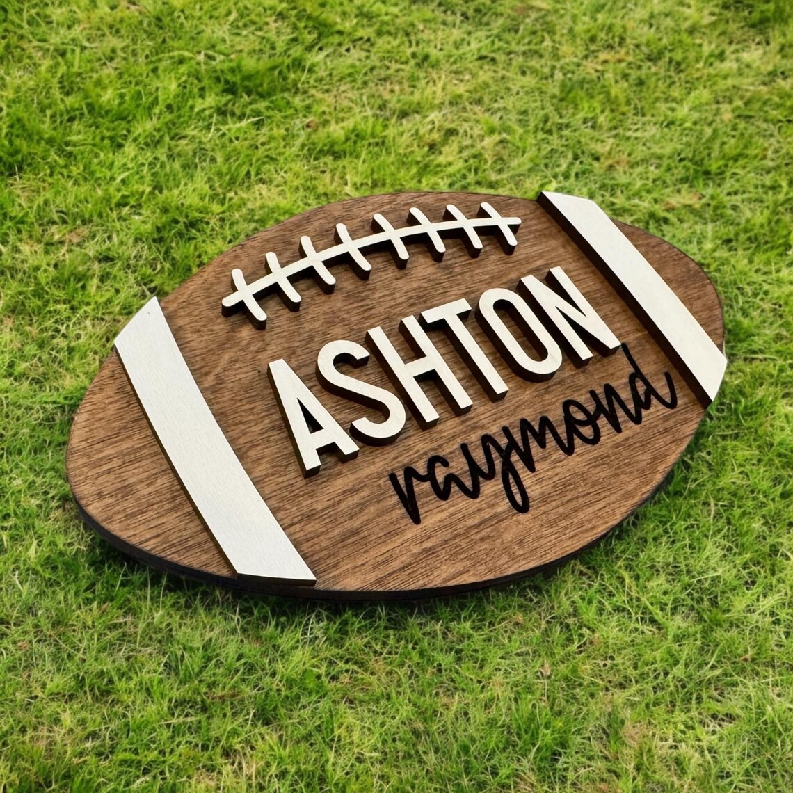 Football Name Sign, Baby Name Announcement Wood, Birth Announcement ...