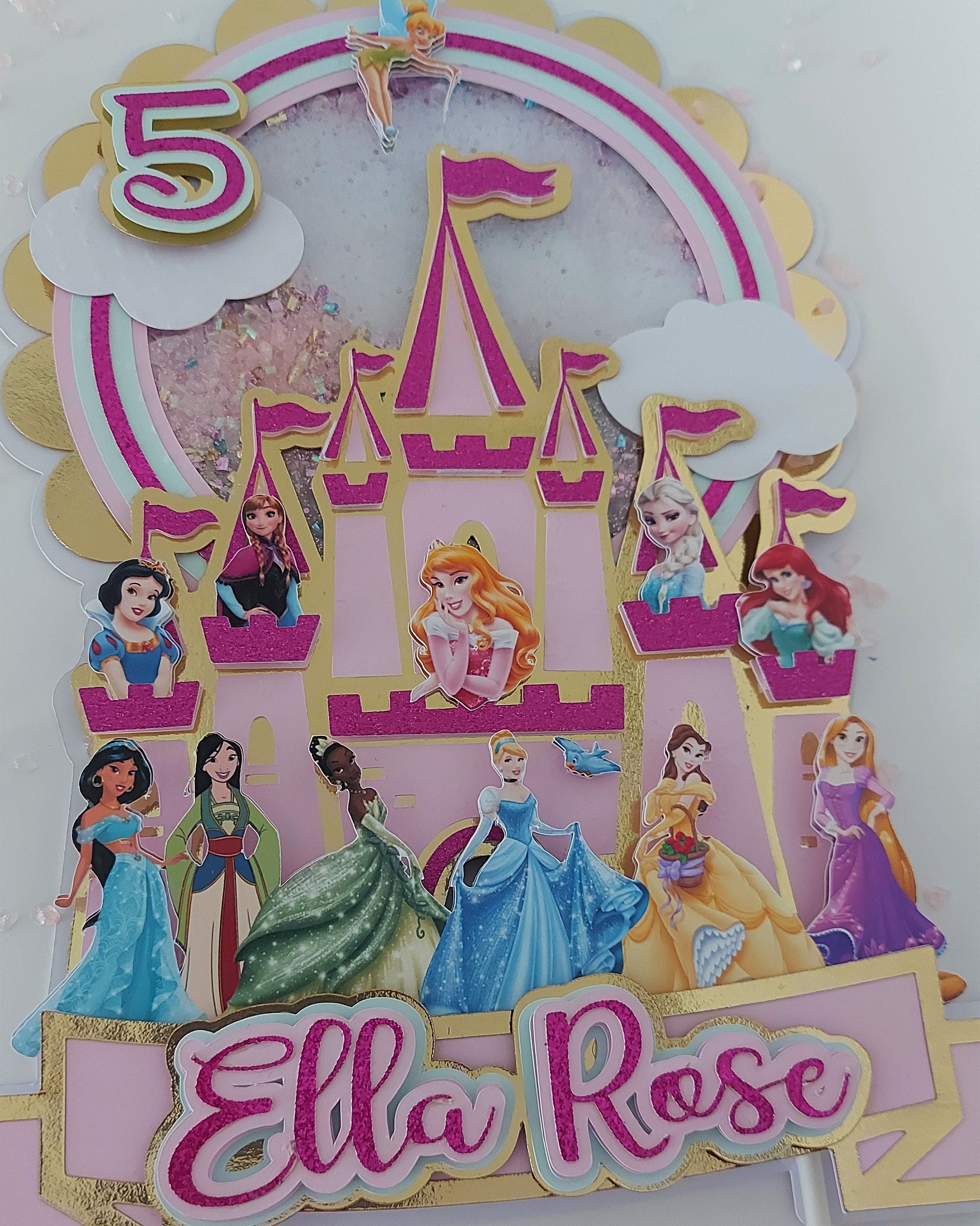 Princess Castle Shaker Cake Topper, Personalized Cake Topper, Cake ...
