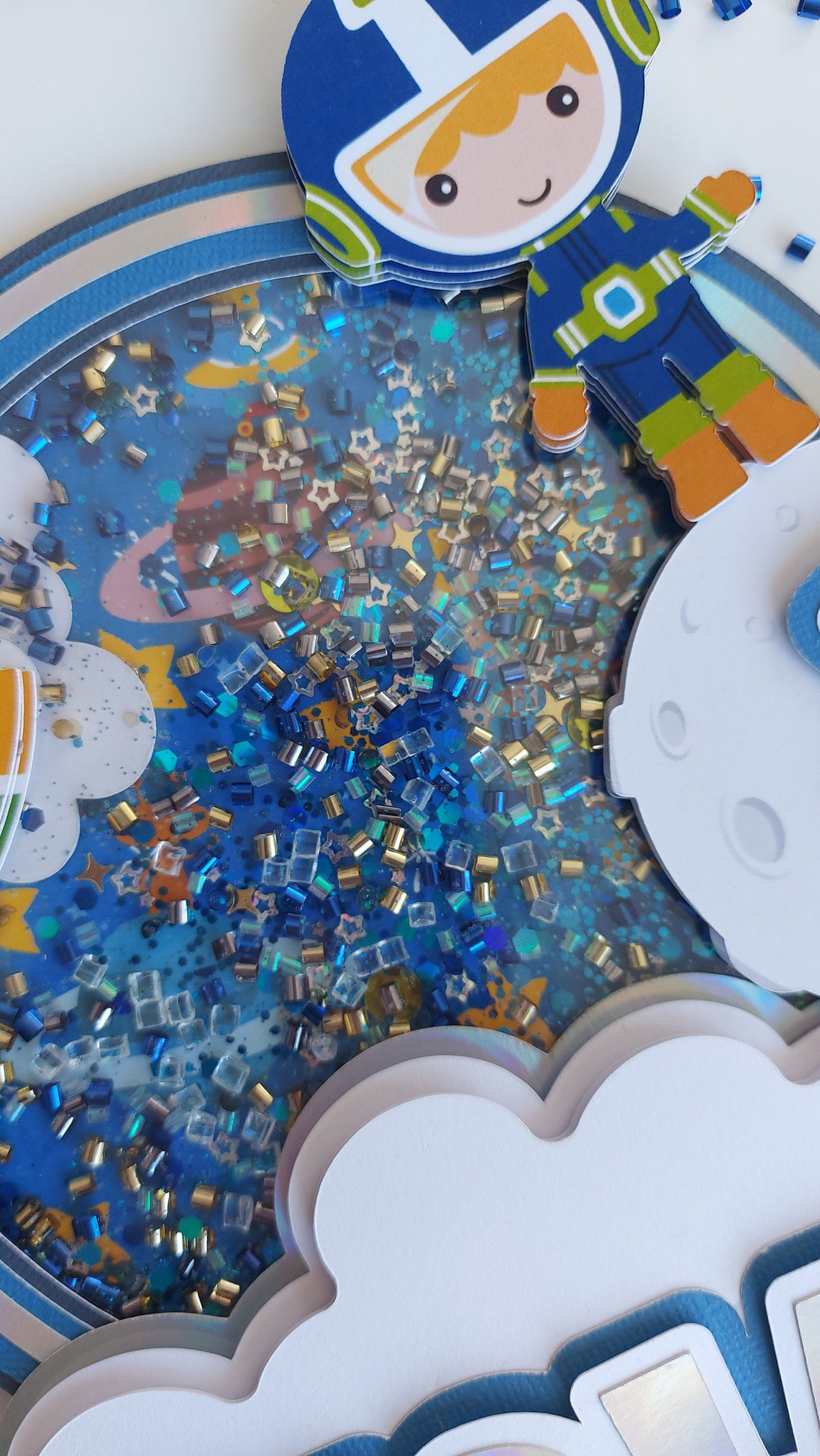 Astronaut Cake Topper, Space Shaker Cake Topper, Personalized Cake ...