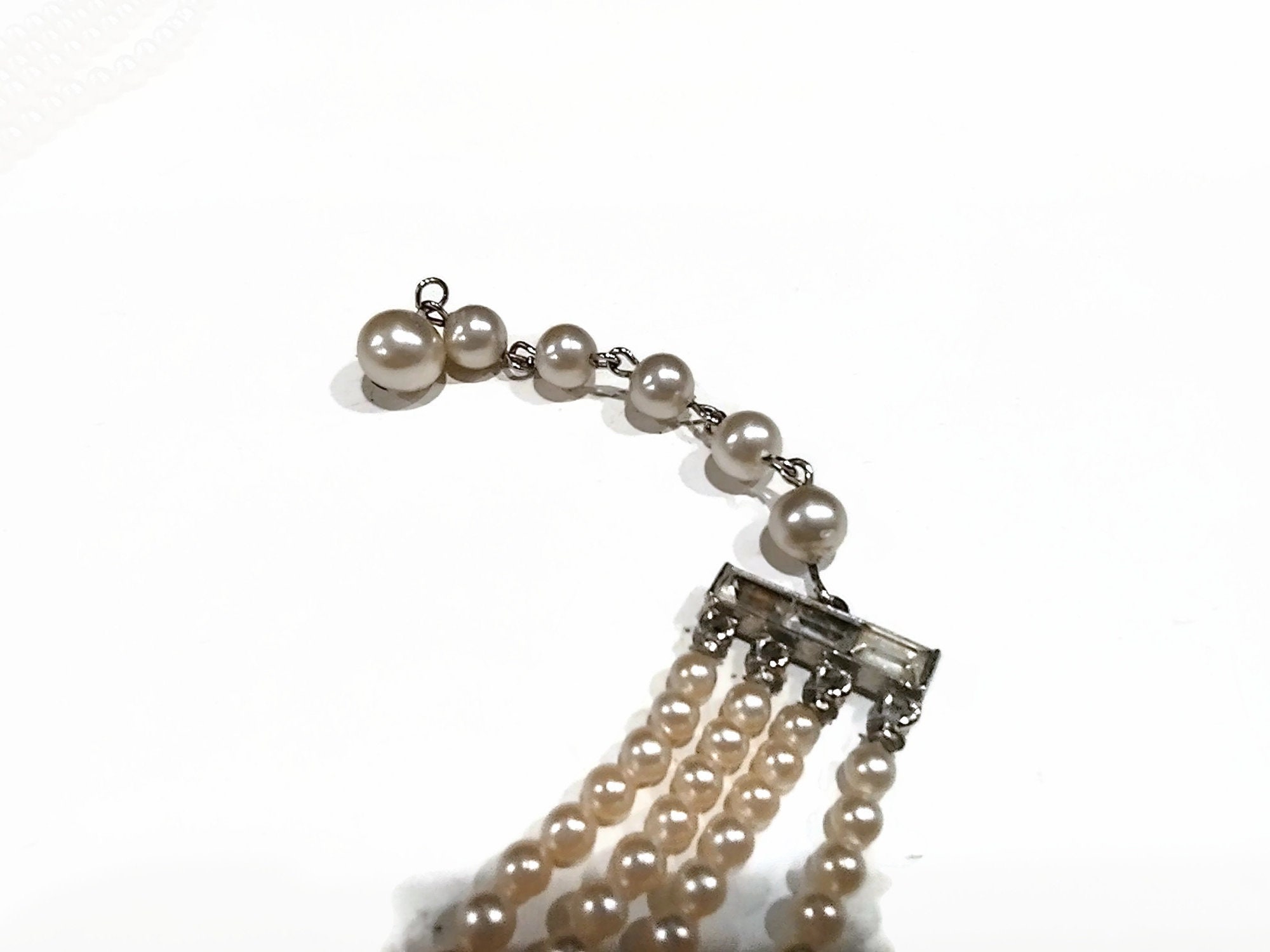 Vintage Deltah Four Strand Simulated Pearls With Rhinestone Clasp - Etsy