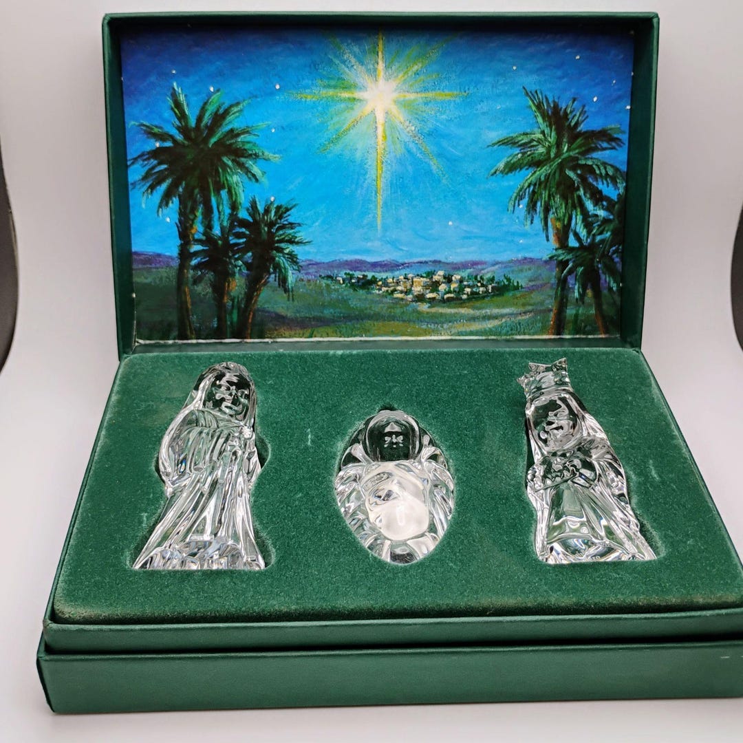 Waterford Crystal Nativity "the Nativity Collection" Mary Joseph Jesus ...