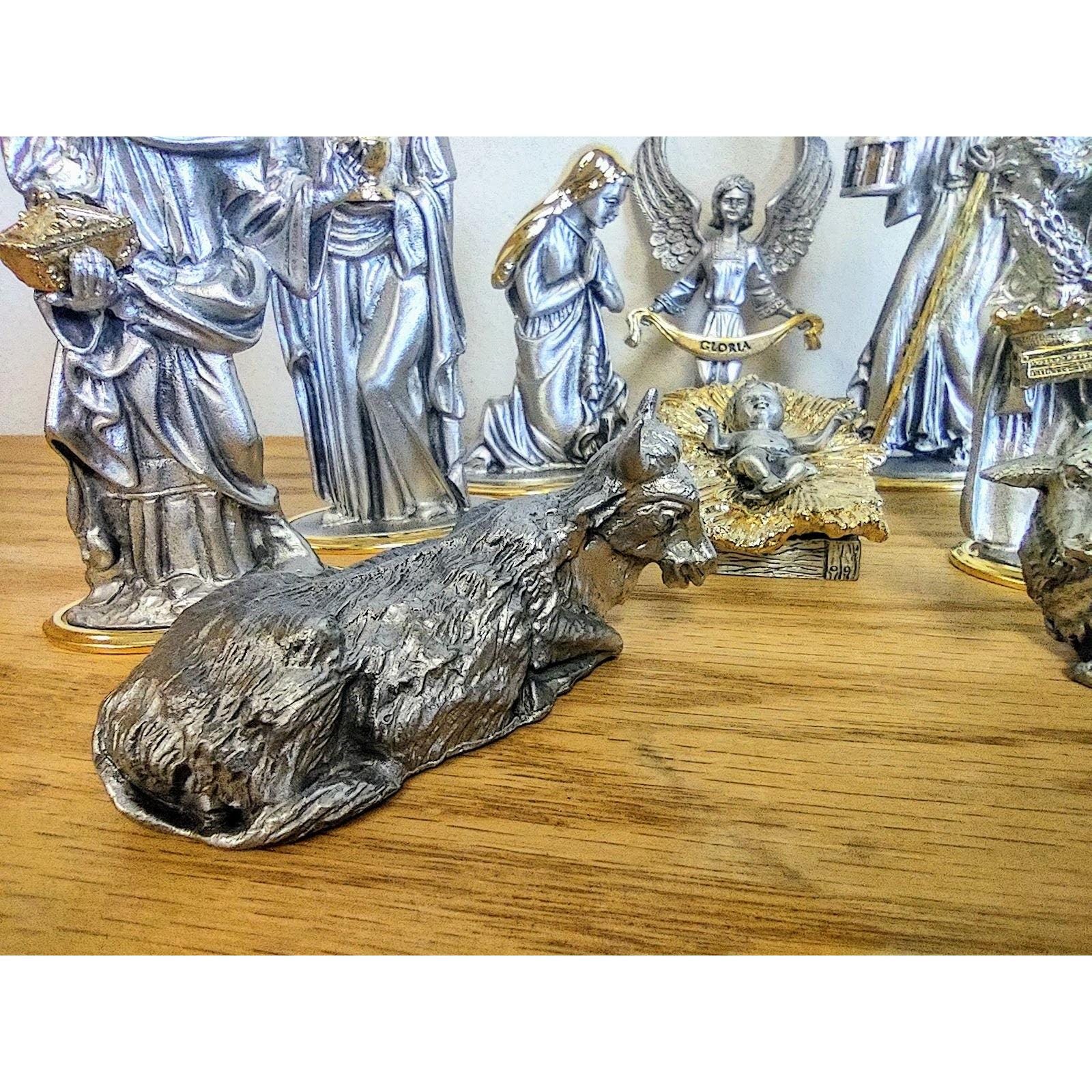 Cathedral Art Pewter & 24k Gold Nativity Collectible Set by Doug ...