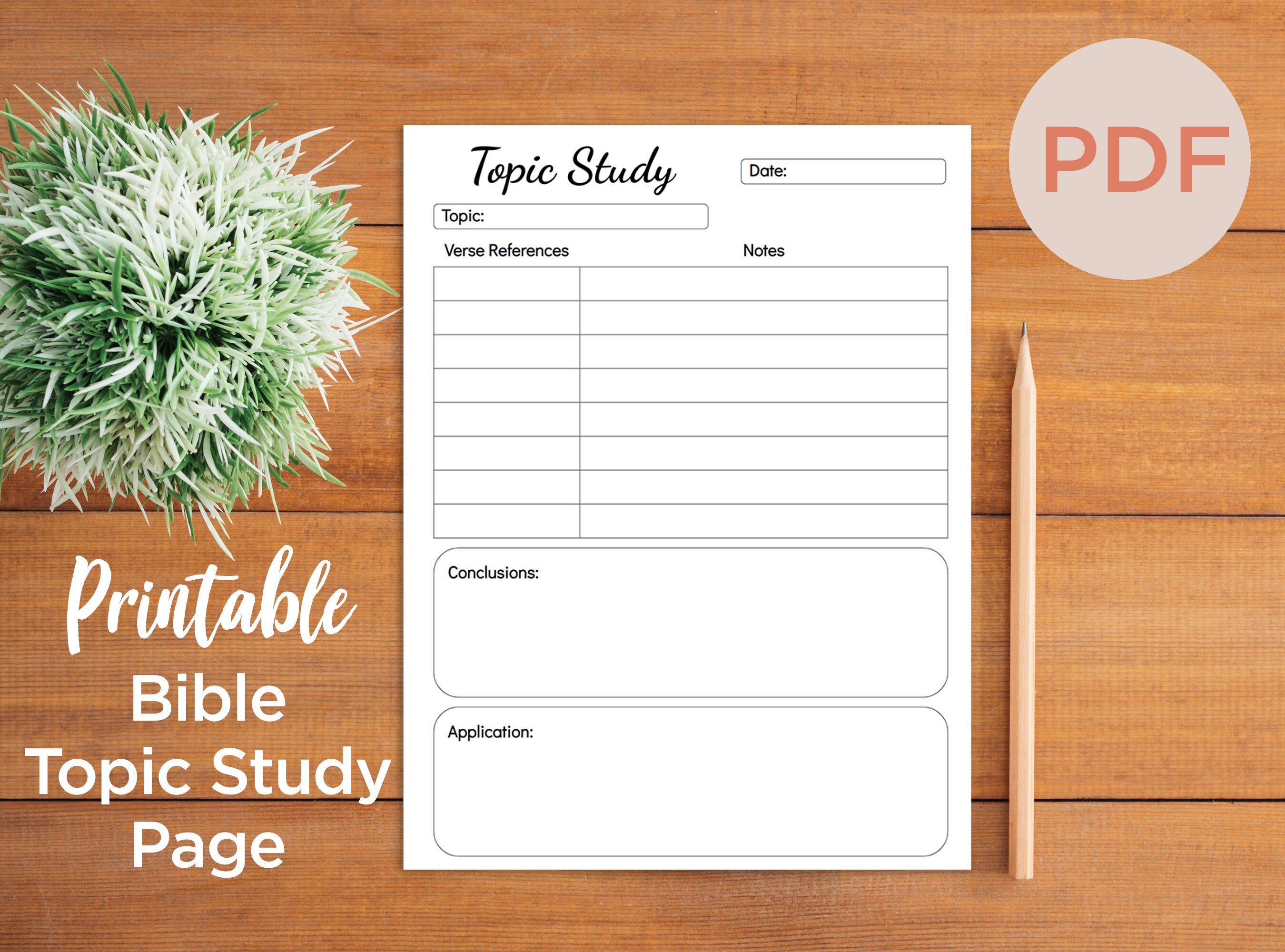 PRINTABLE Bible Topic Study Template Minimalist Black & White - Etsy