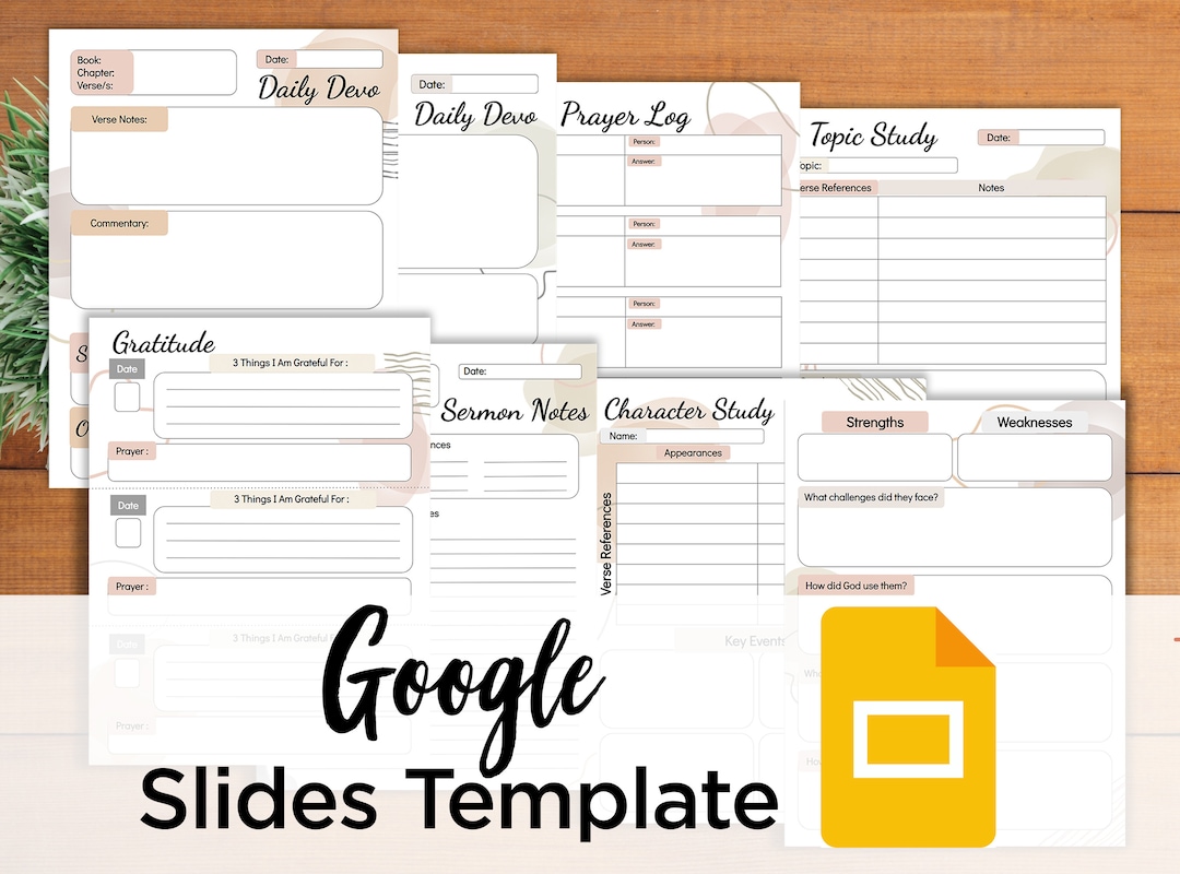 DIGITAL Bible Study Bundle Google Slides Template 7 Different Slide ...