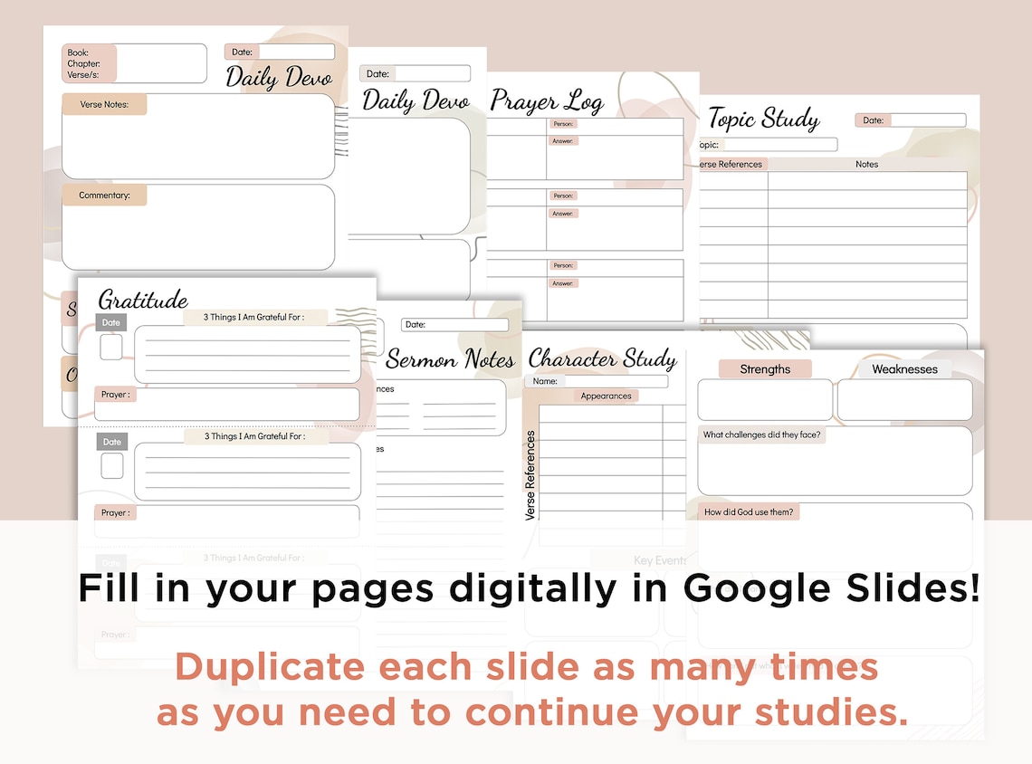 DIGITAL Bible Study Bundle Google Slides Template 7 Different Slide ...