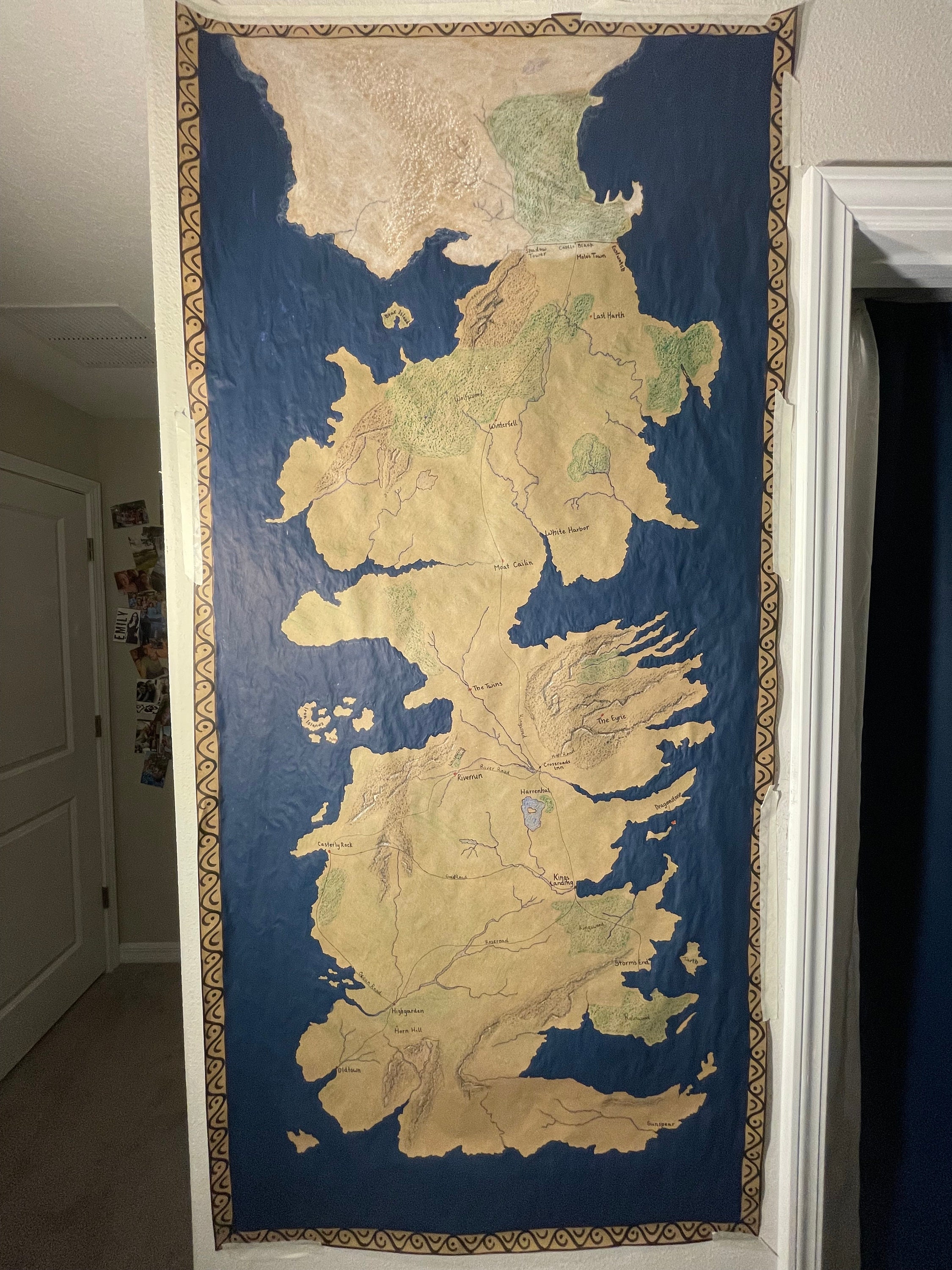 Hand Painted Map of Westeros From Game of Thrones - Etsy