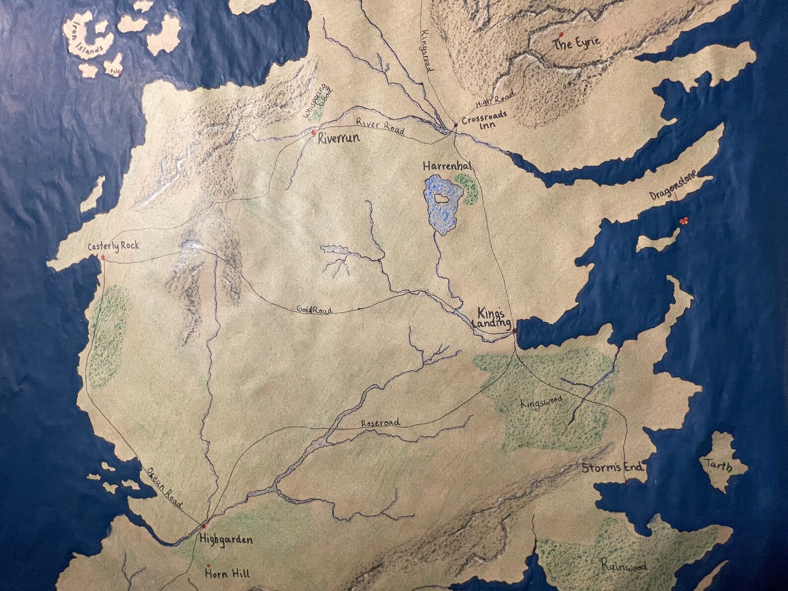 Hand Painted Map of Westeros From Game of Thrones - Etsy