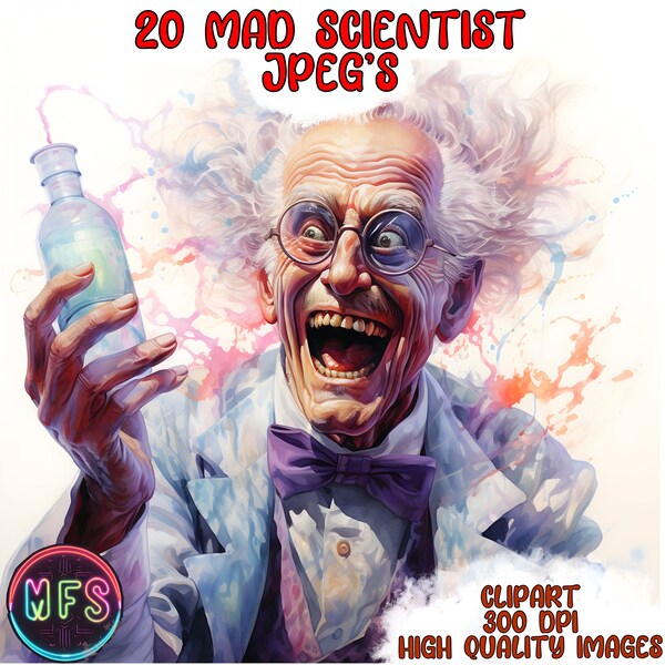 Mad Scientist Clipart - Etsy