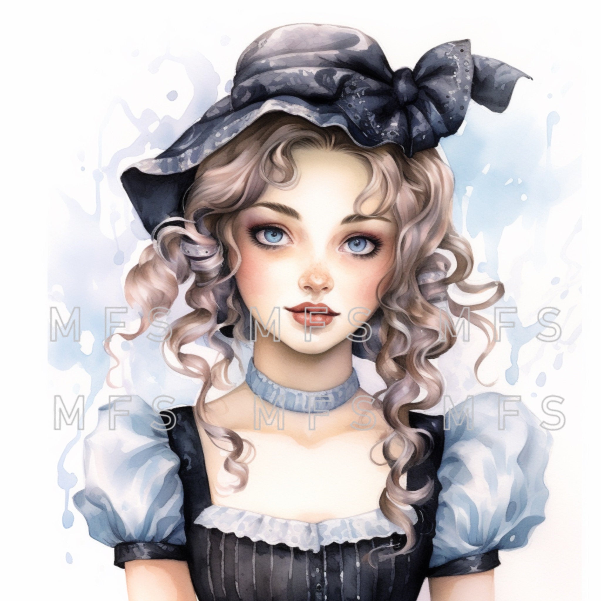 Watercolor French Maid Clipart, 20 High Quality Jpgs, Instant Digital ...