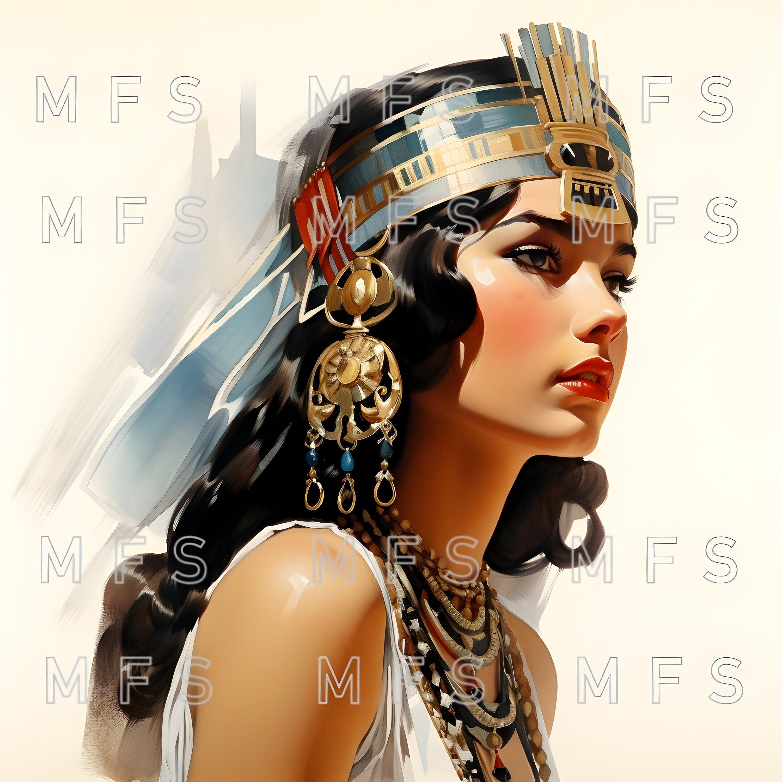 Watercolor Vintage Cleopatra Clipart 20 High Quality - Etsy