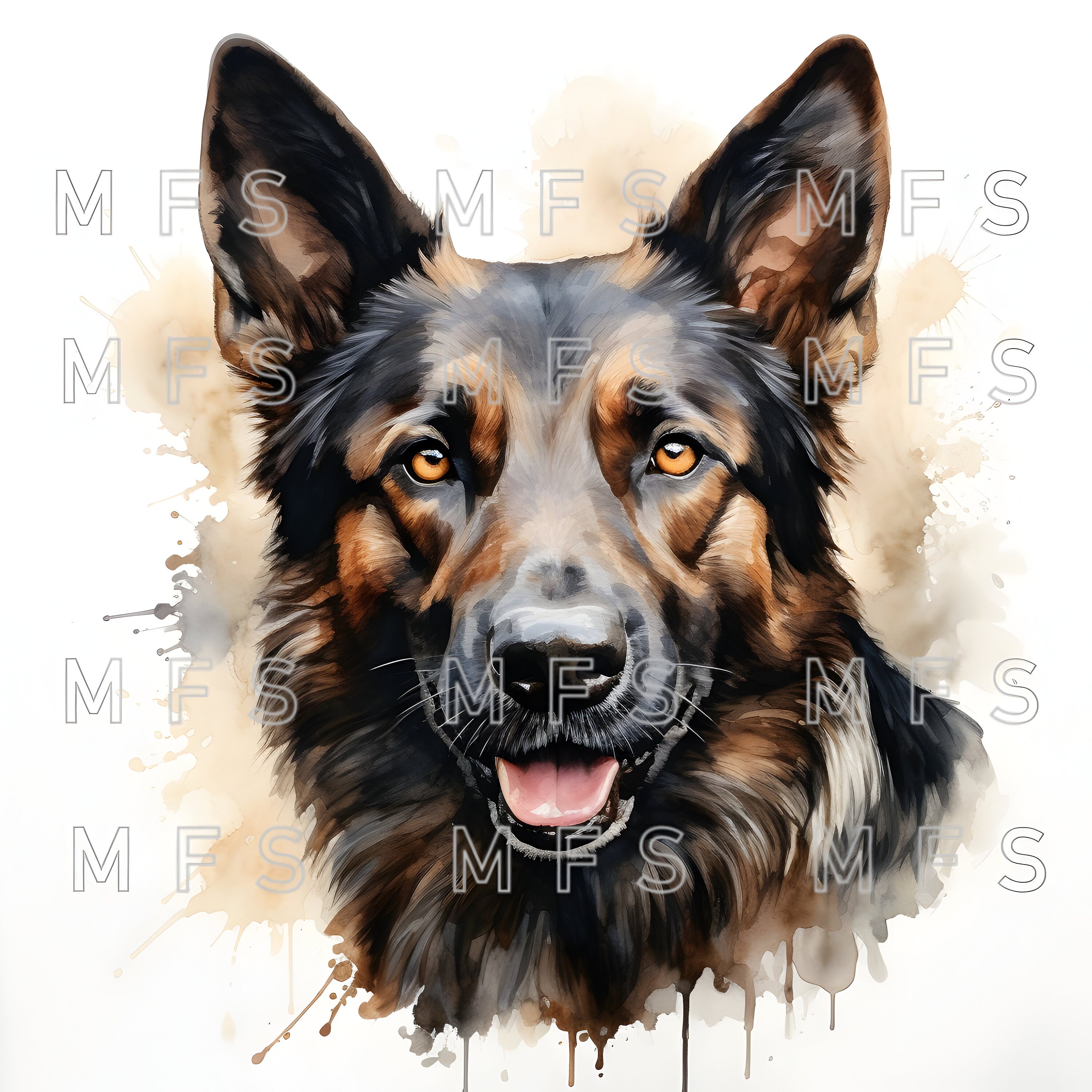Watercolor German Shepherd Clipart, 20 High Quality Pngs, Instant ...