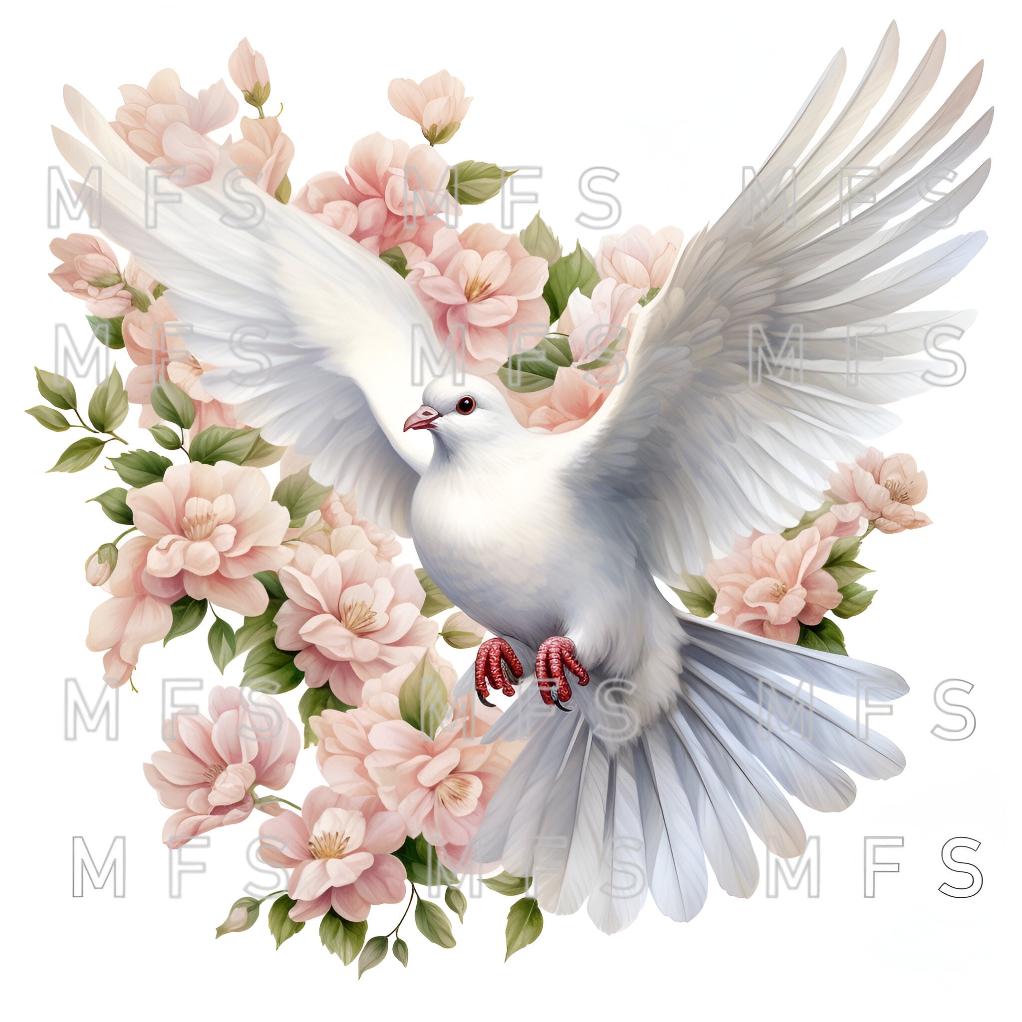 Watercolor White Dove Clipart 20 High Quality Jpgs Instant - Etsy