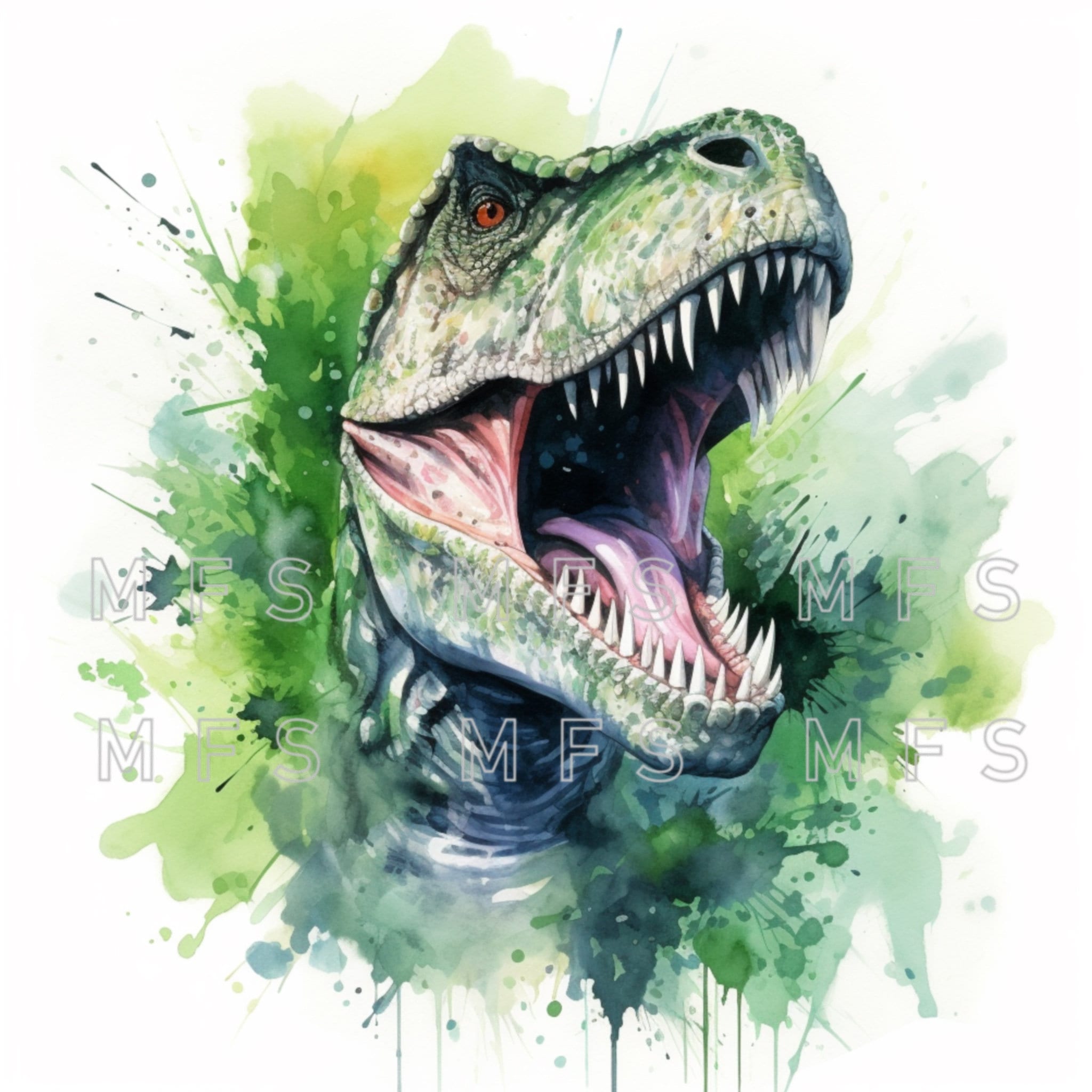 Watercolor T-rex Dinosaur Clipart 20 High Quality Jpgs - Etsy