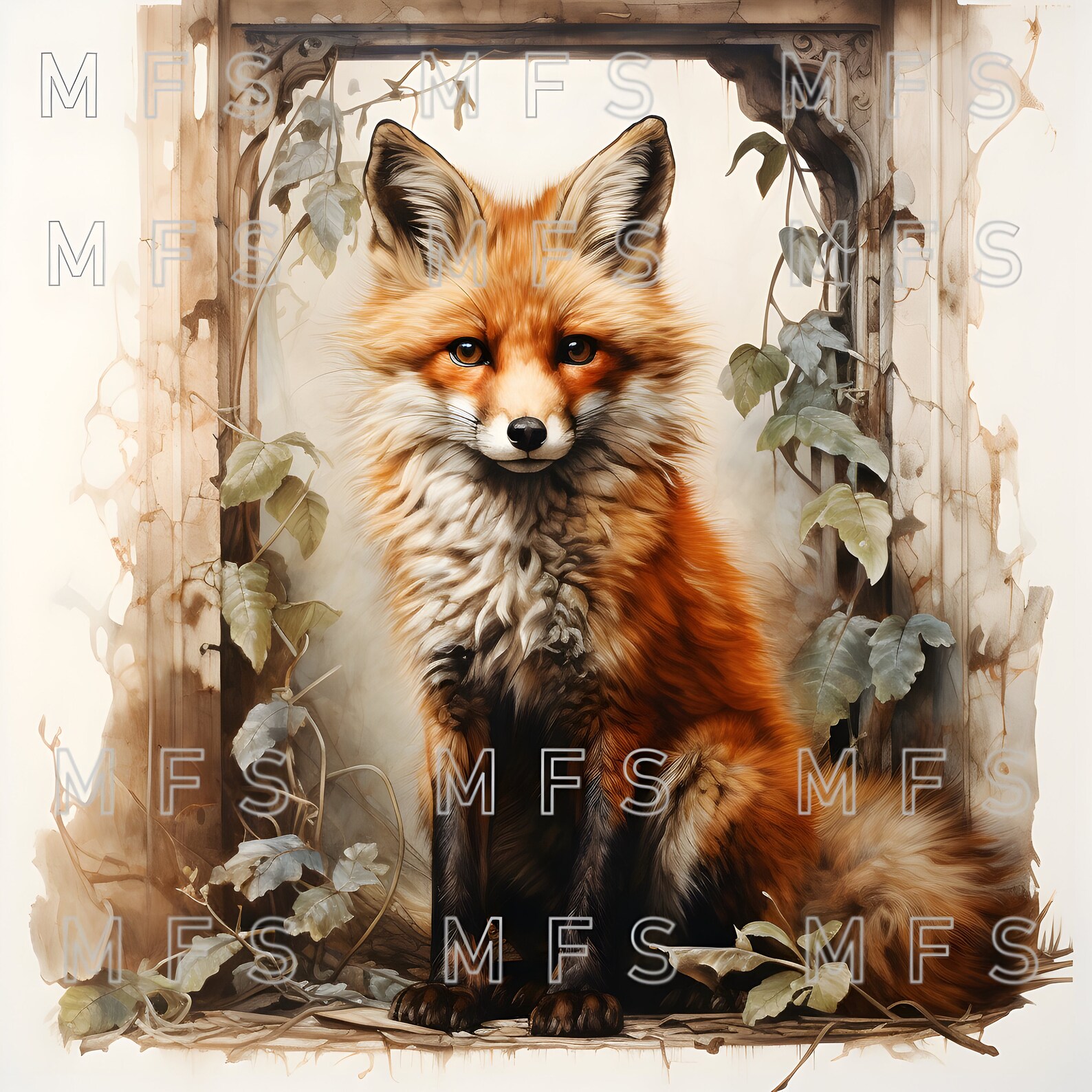 Vintage Fox Painting Clipart, 20 High Quality Jpg's, Instant Digital ...
