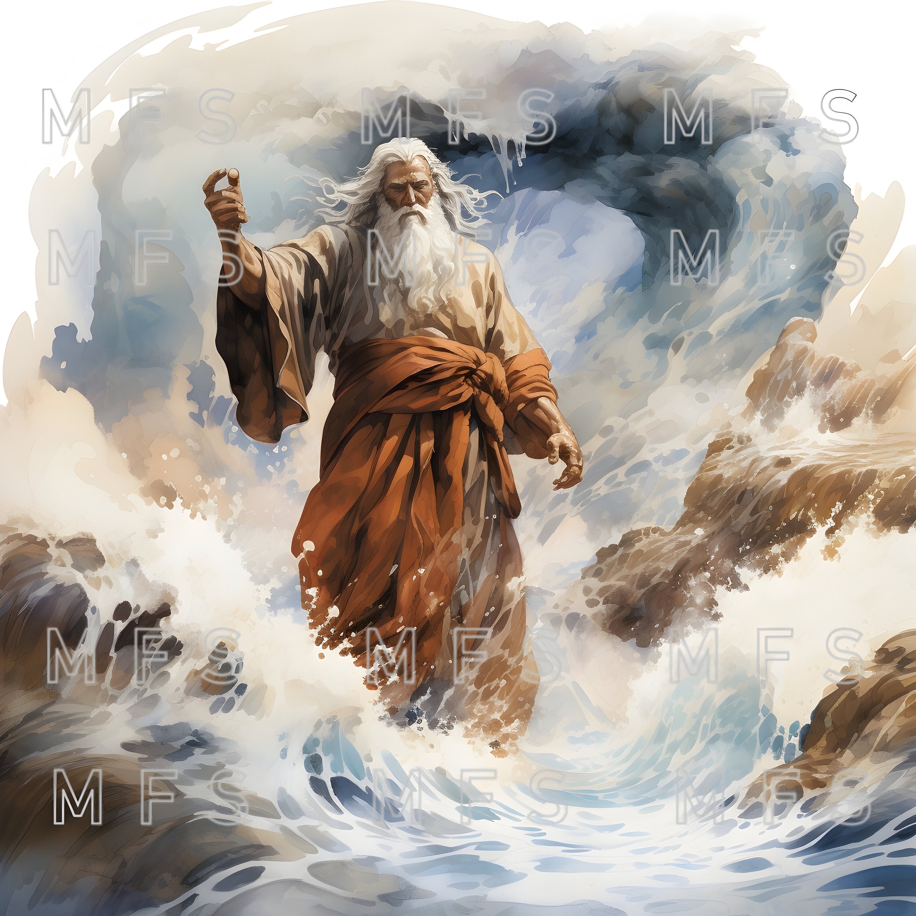 Watercolor Moses Clipart, 20 High Quality Jpgs, Instant Digital ...