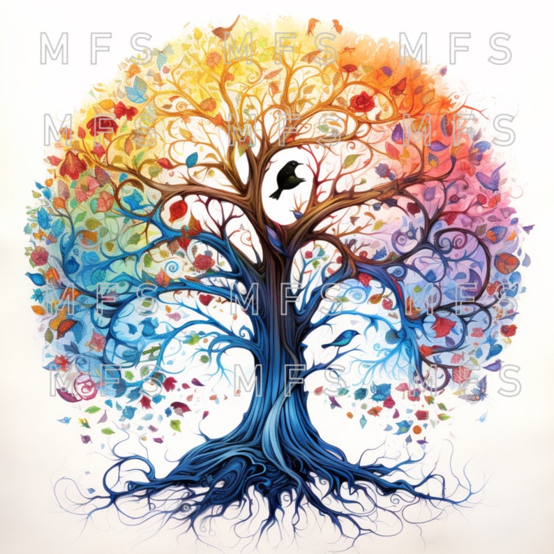 Watercolor Tree of Life Clipart 20 High Quality Jpgs Instant - Etsy ...