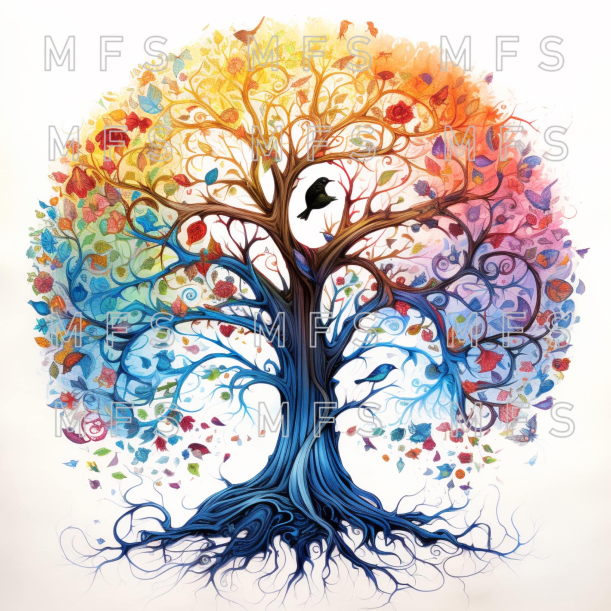 Watercolor Tree of Life Clipart, 20 High Quality Jpgs, Instant Digital ...