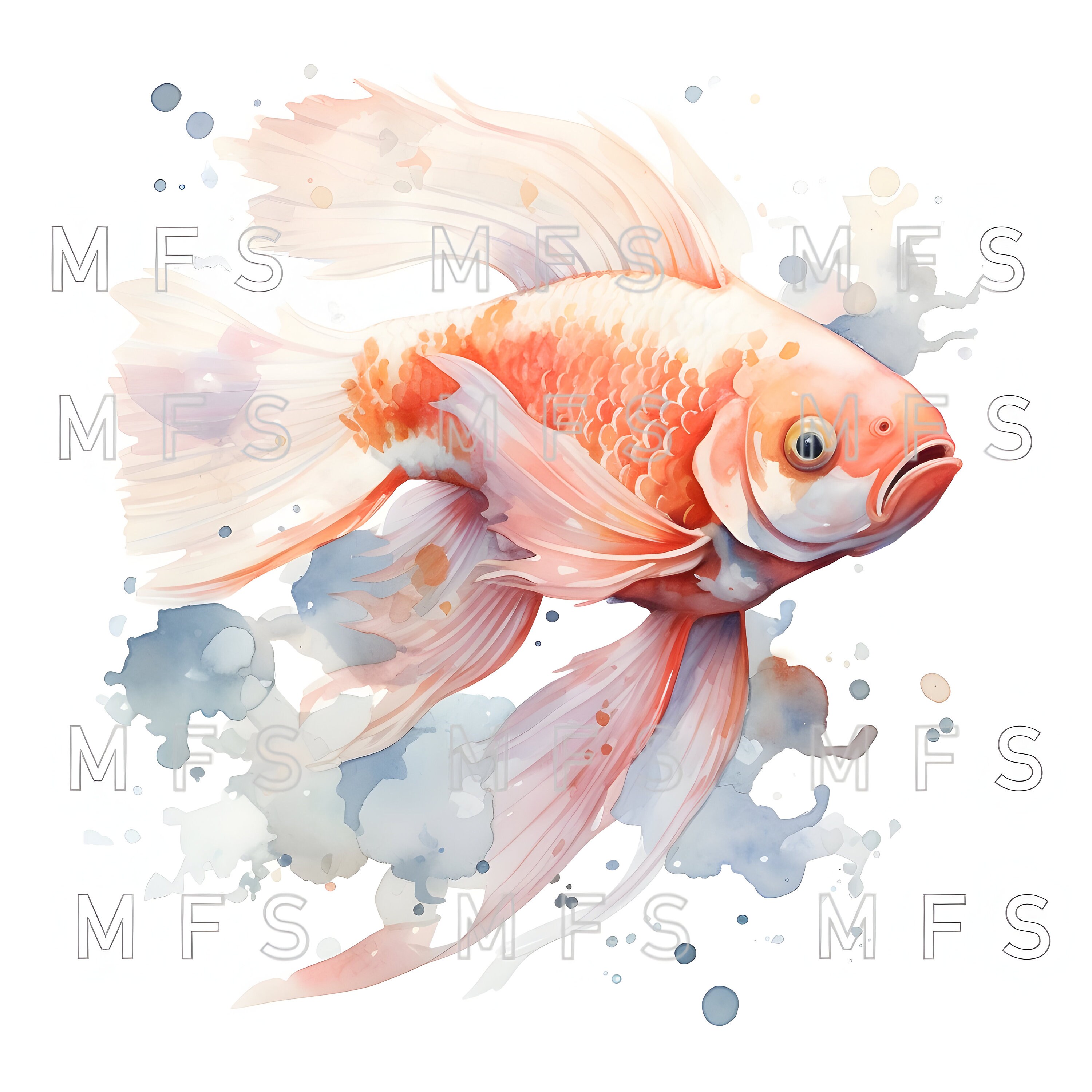 Watercolor Koi Fish Clipart, 20 High Quality Jpgs, Instant Digital ...