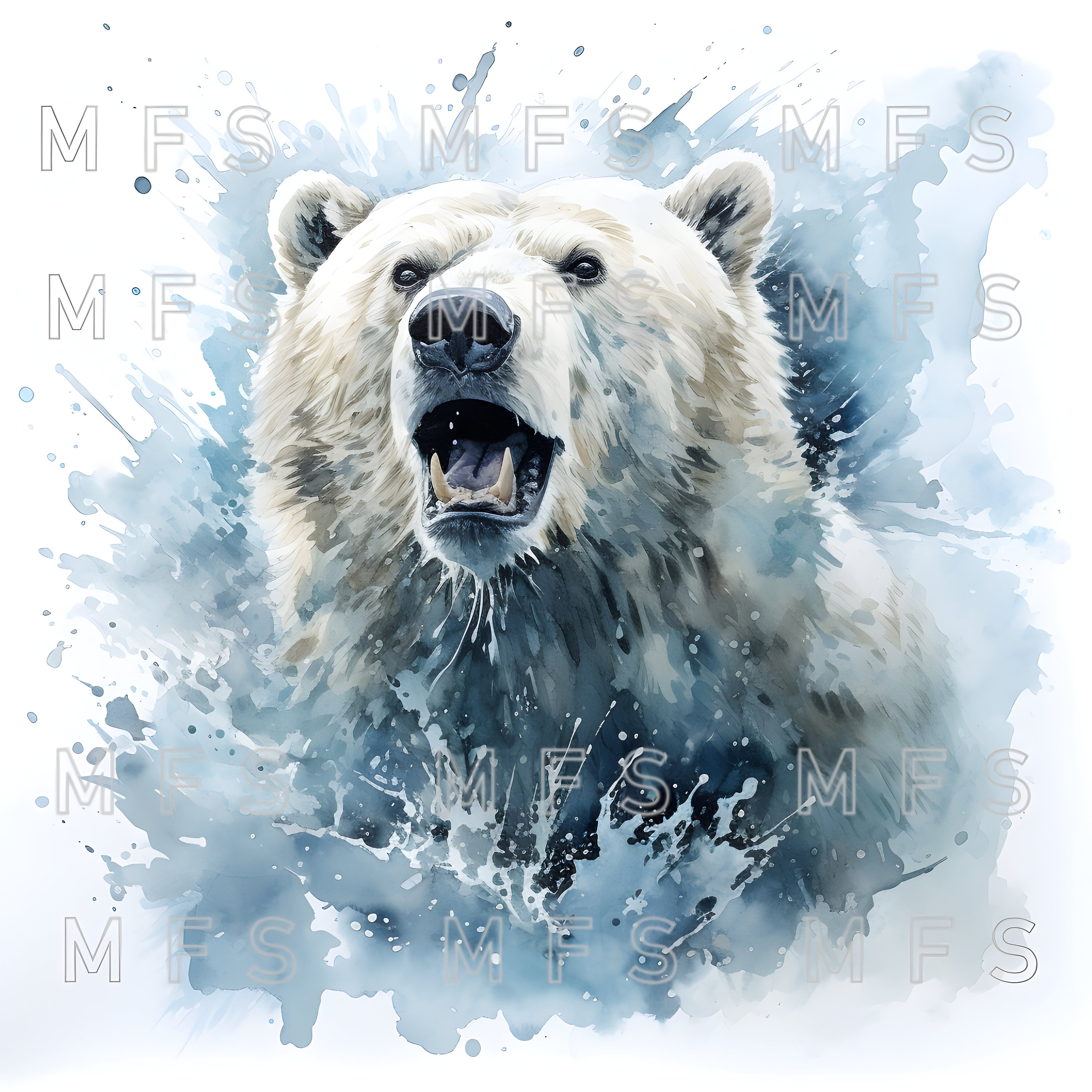 Watercolor Polar Bears Clipart, 20 High Quality Jpgs, Instant Digital ...