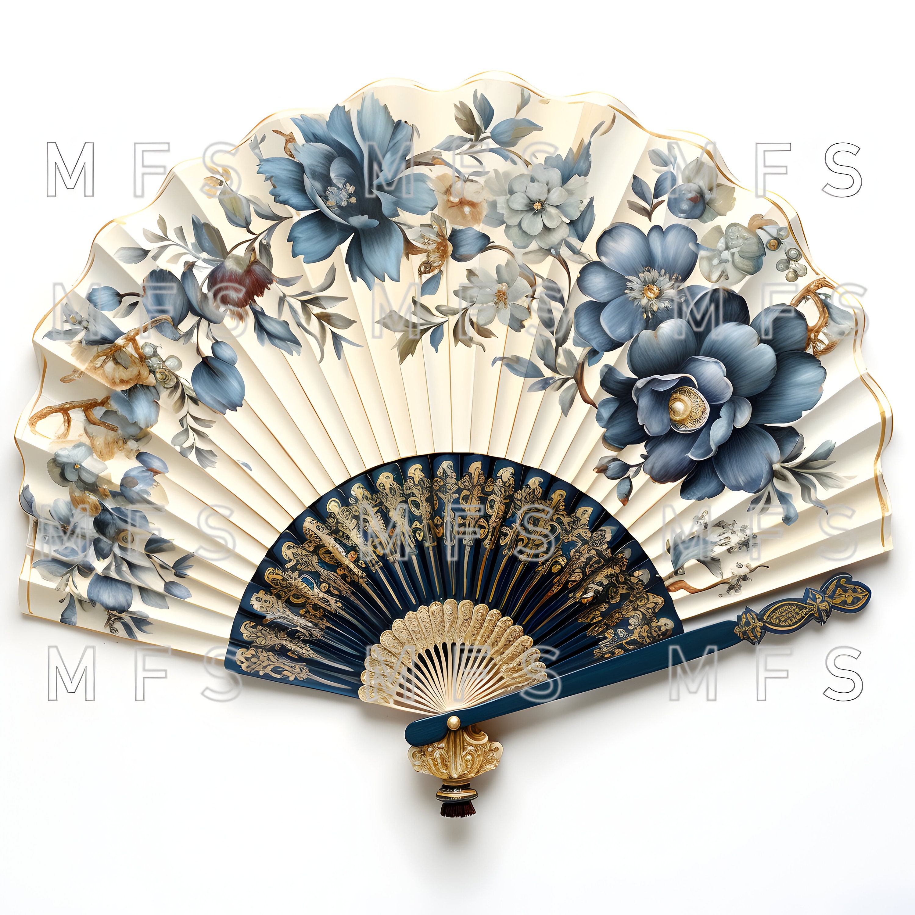 Watercolor Vintage Hand Fan Clipart, 20 High Quality Pngs, Instant ...