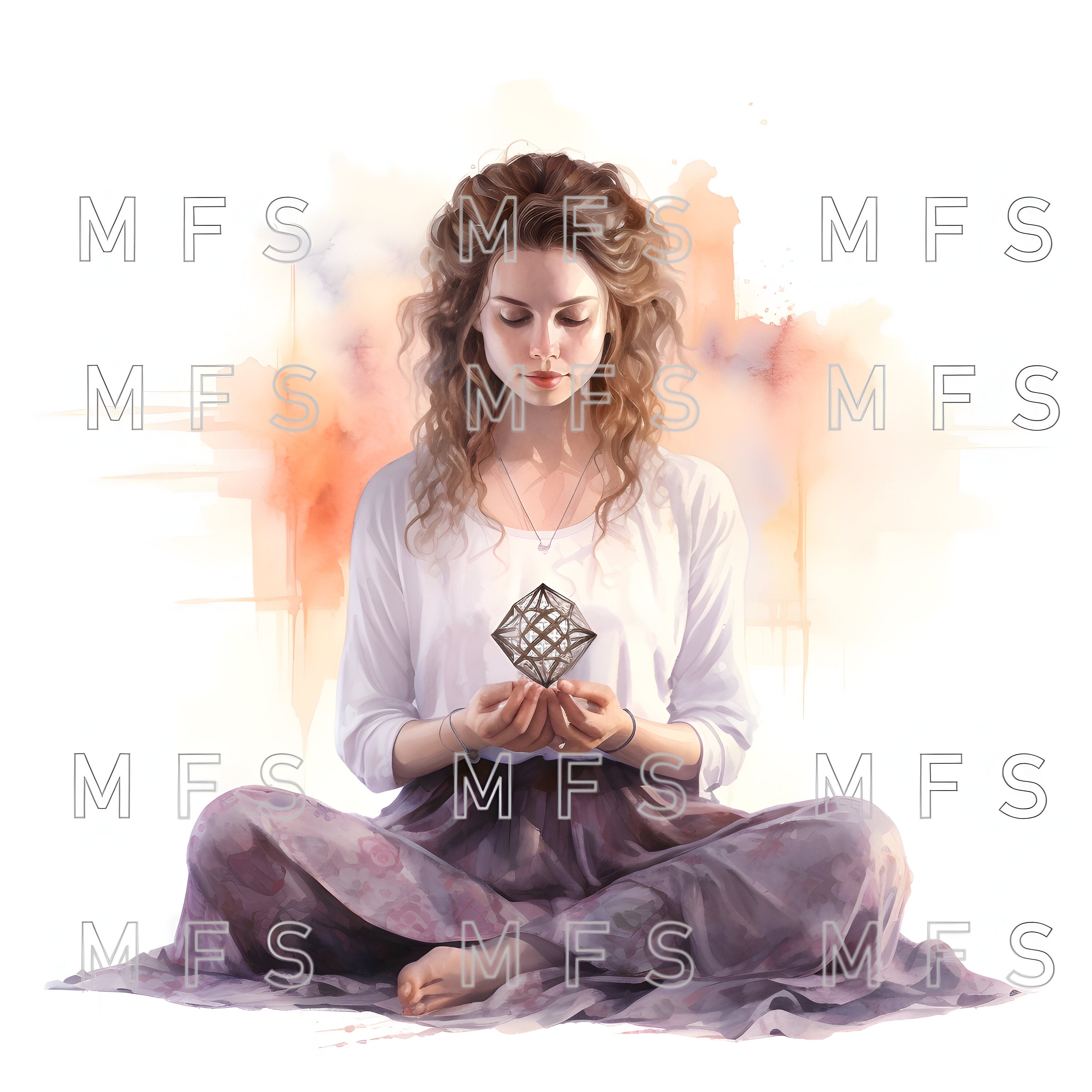 Watercolor Girl Meditating Clipart 20 High Quality Jpgs - Etsy Australia