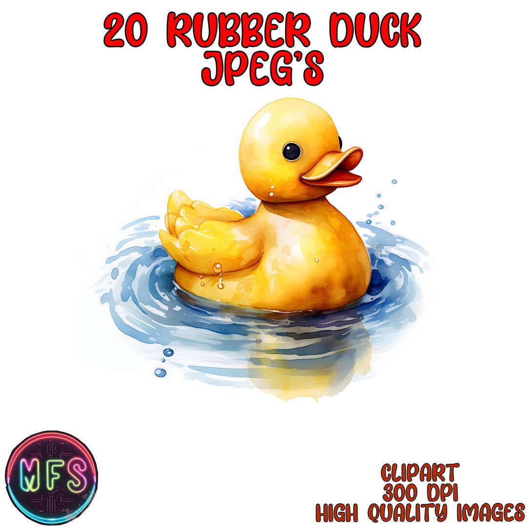 Watercolor Rubber Duck Clipart, 20 High Quality Jpgs, Instant Digital ...