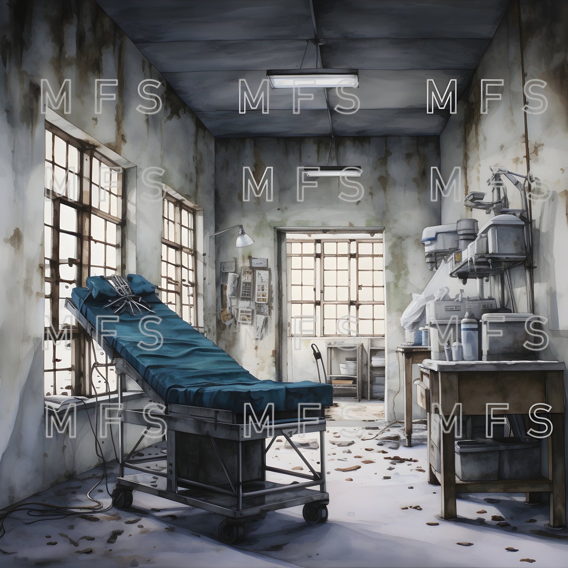 Watercolor Abandoned Asylum Clipart, 20 High Quality Jpgs, Instant ...