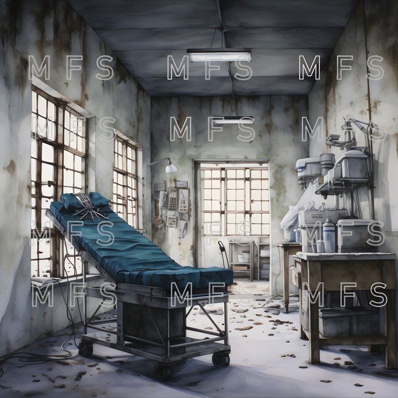 Watercolor Abandoned Asylum Clipart, 20 High Quality Jpgs, Instant ...