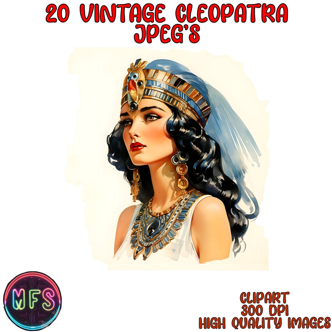 Watercolor Vintage Cleopatra Clipart, 20 High Quality Jpg's, Instant ...