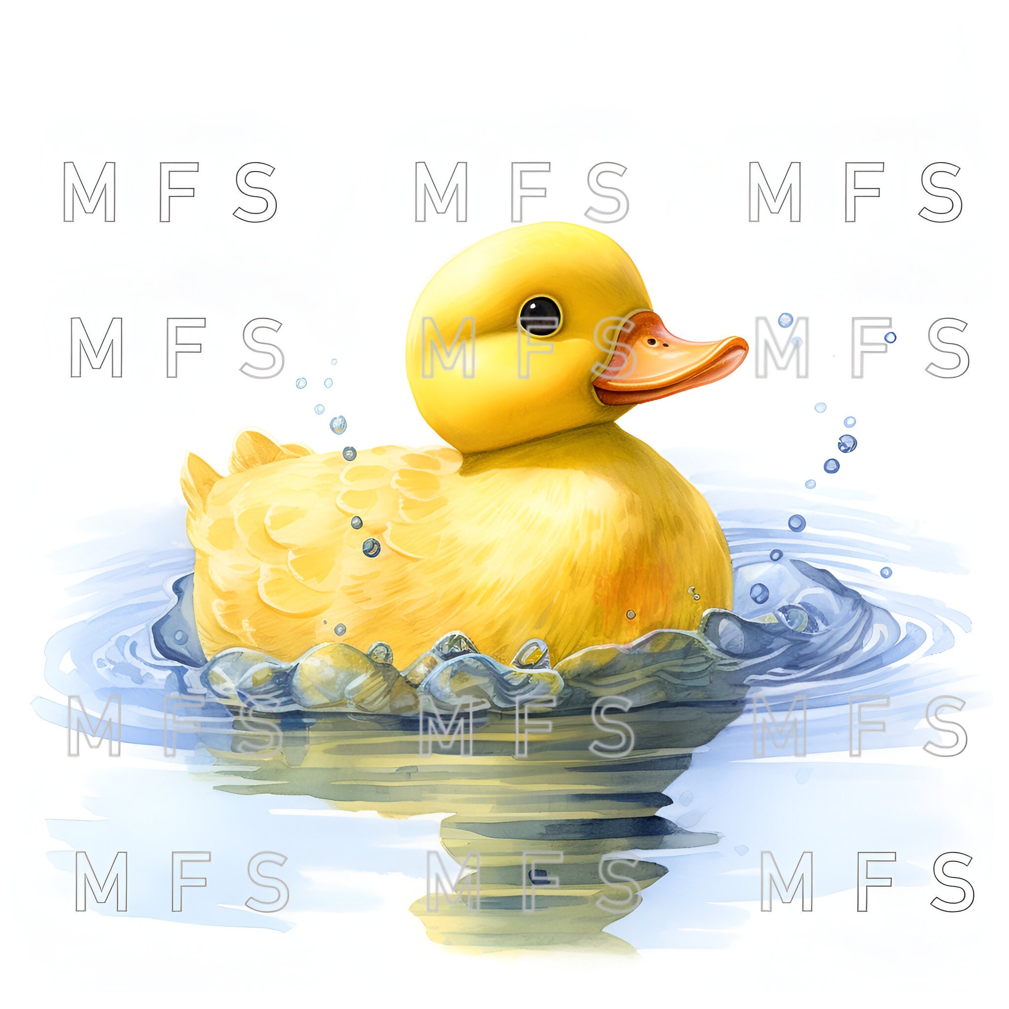 Watercolor Rubber Duck Clipart, 20 High Quality Jpgs, Instant Digital ...