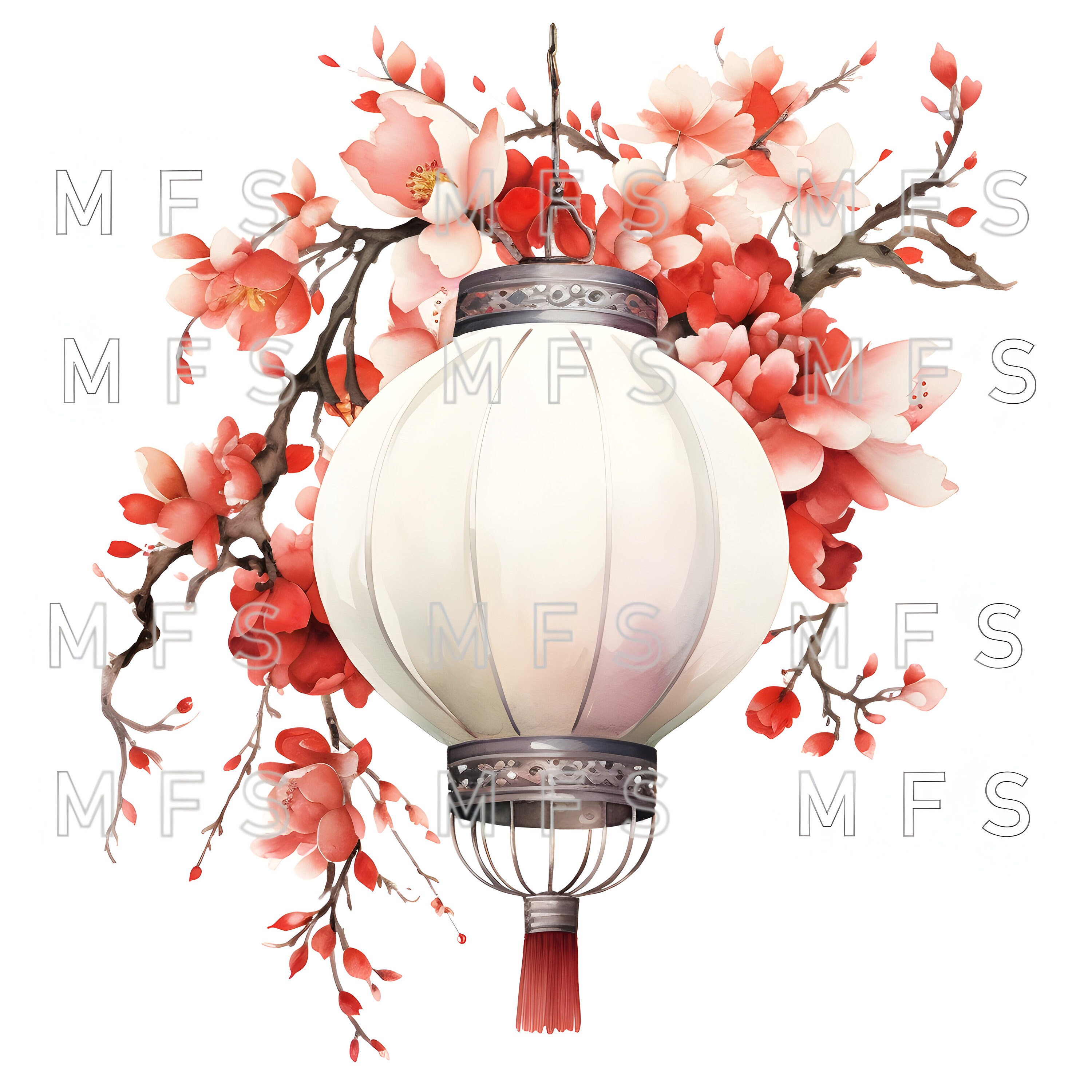 Watercolor Chinese Lantern Clipart, 20 High Quality JPG, Instant ...