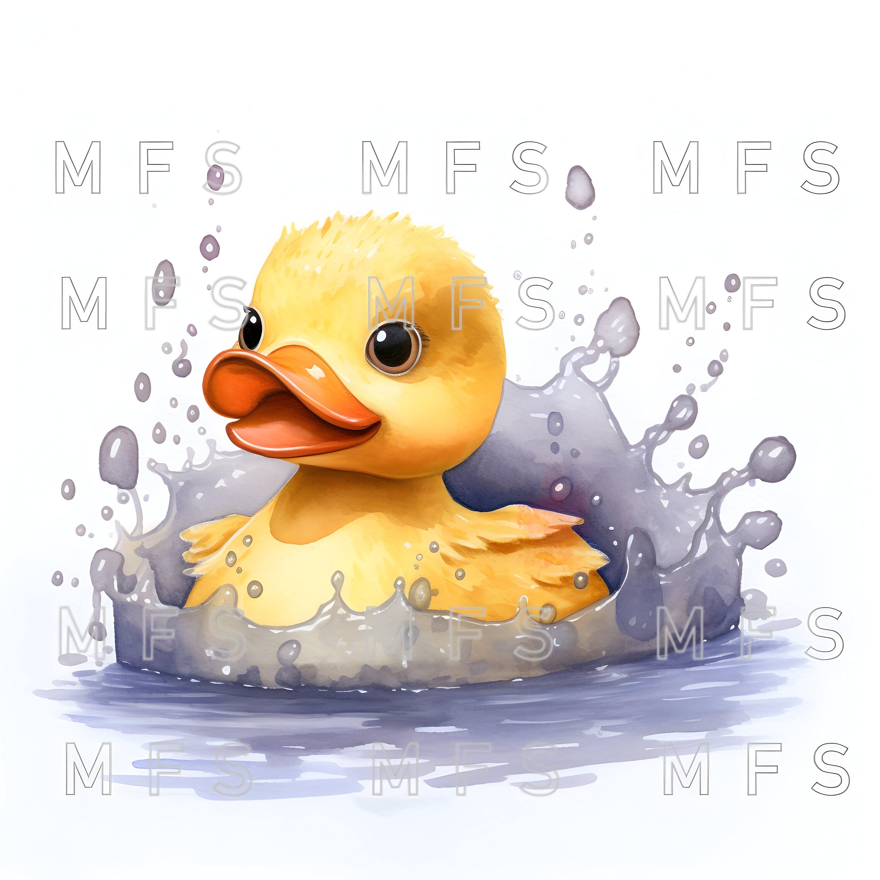 Watercolor Rubber Duck Clipart, 20 High Quality Jpgs, Instant Digital ...