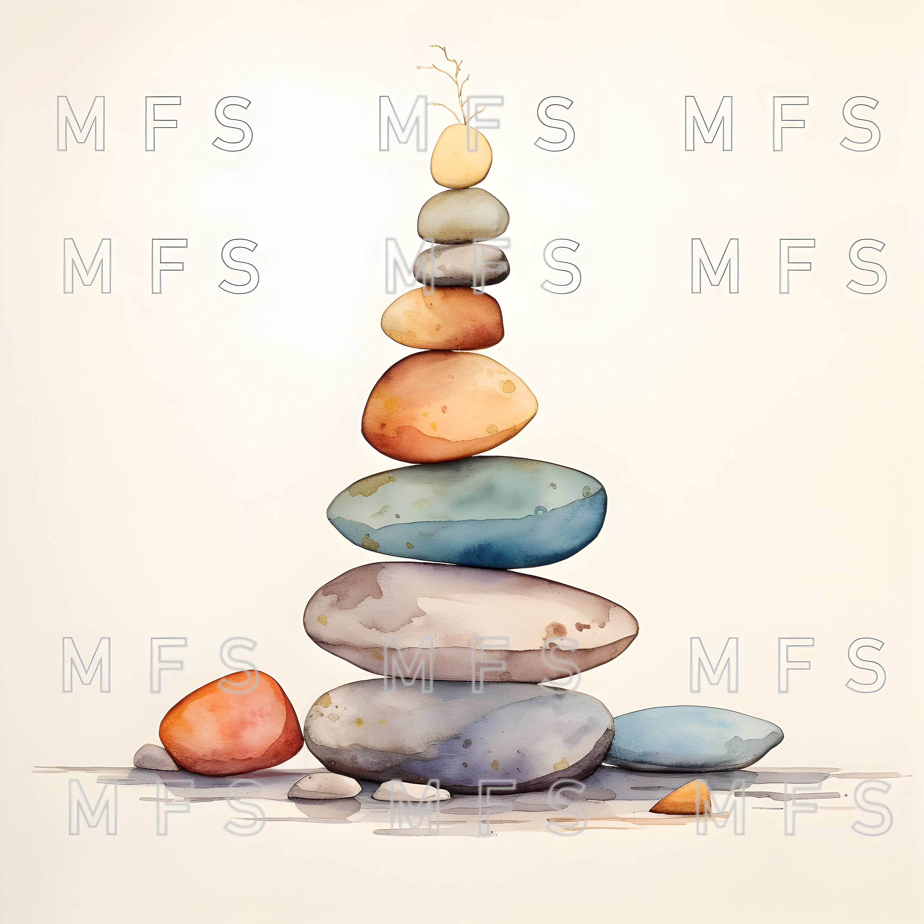 Watercolor Stone Balancing Clipart 20 High Quality Jpgs - Etsy