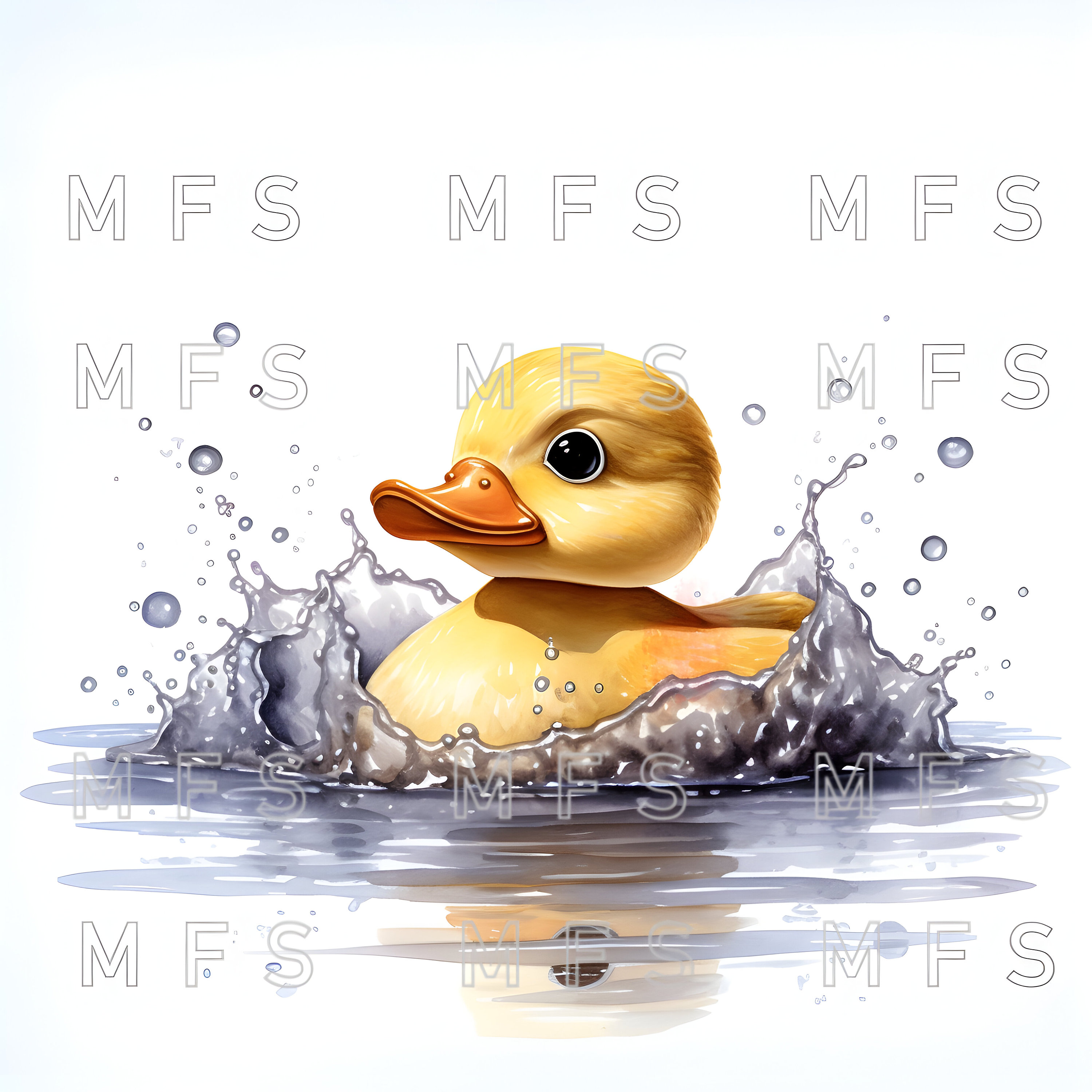 Watercolor Rubber Duck Clipart, 20 High Quality Jpgs, Instant Digital ...