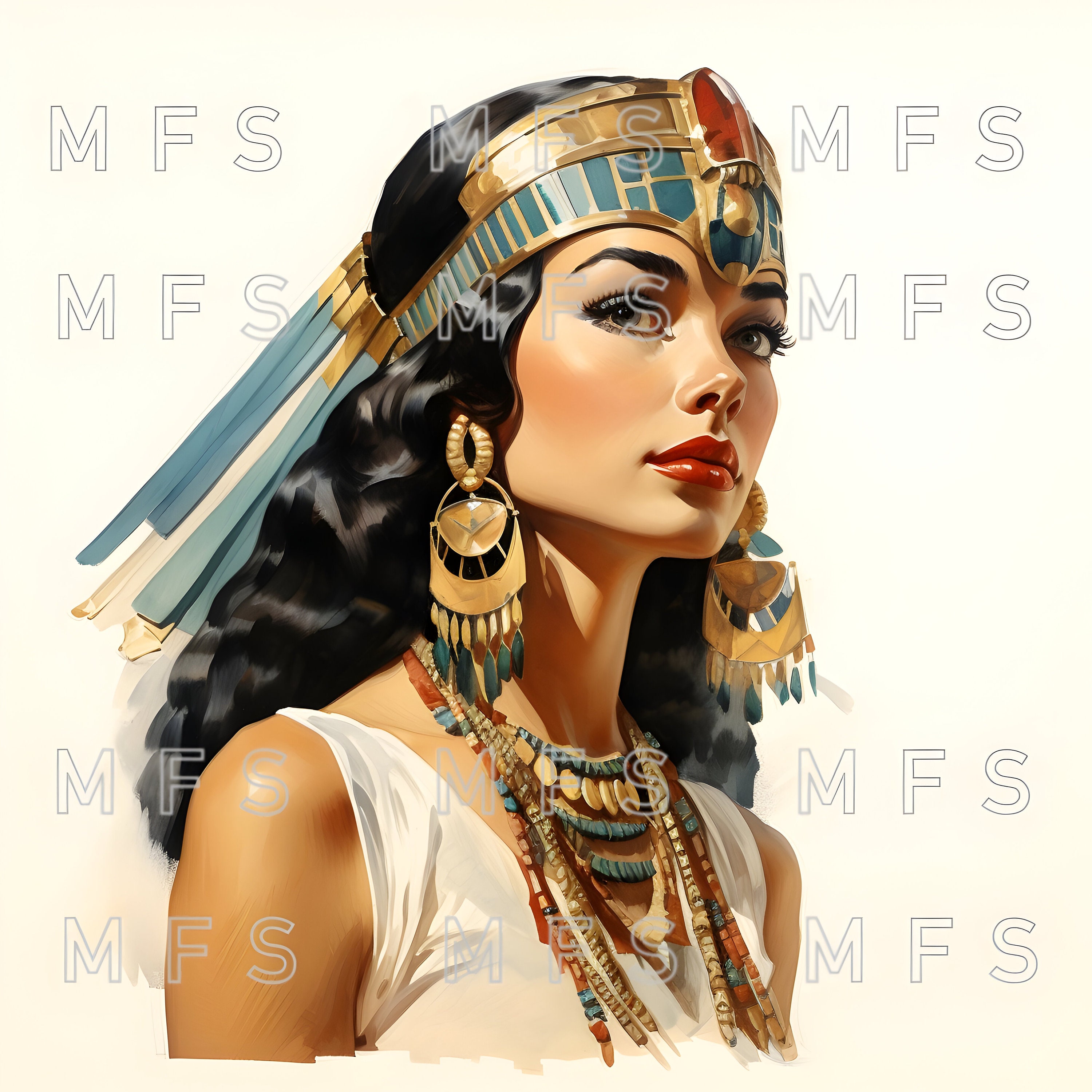 Watercolor Vintage Cleopatra Clipart 20 High Quality - Etsy